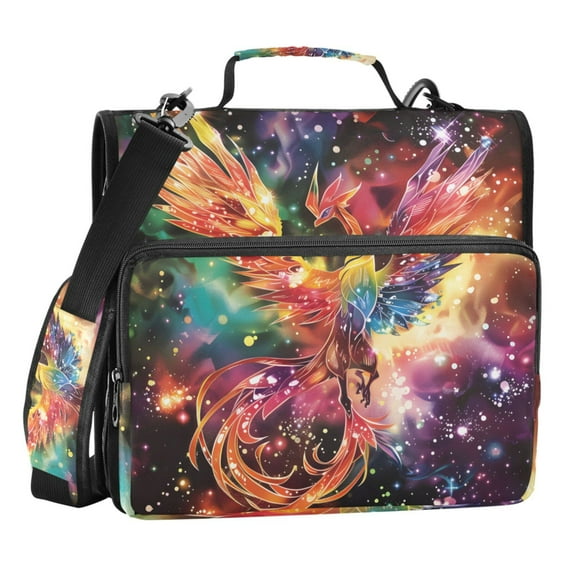 ALAZA Zipper Binder Bag Glitter Phoenix 3 Ring File Folder Binder ...