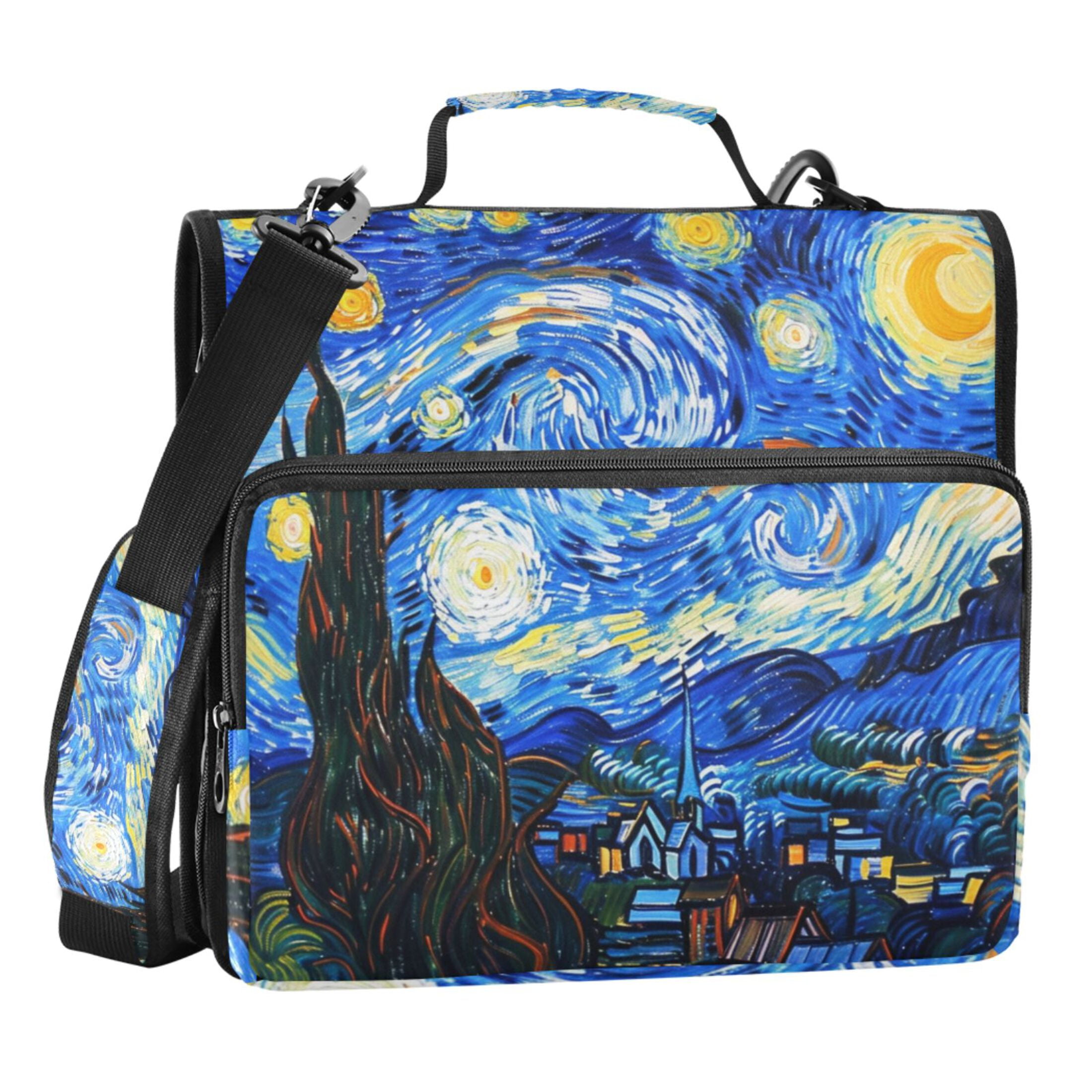 ALAZA Zipper Binder Bag Oil Paint Starry Night Pattern 3 Ring File ...
