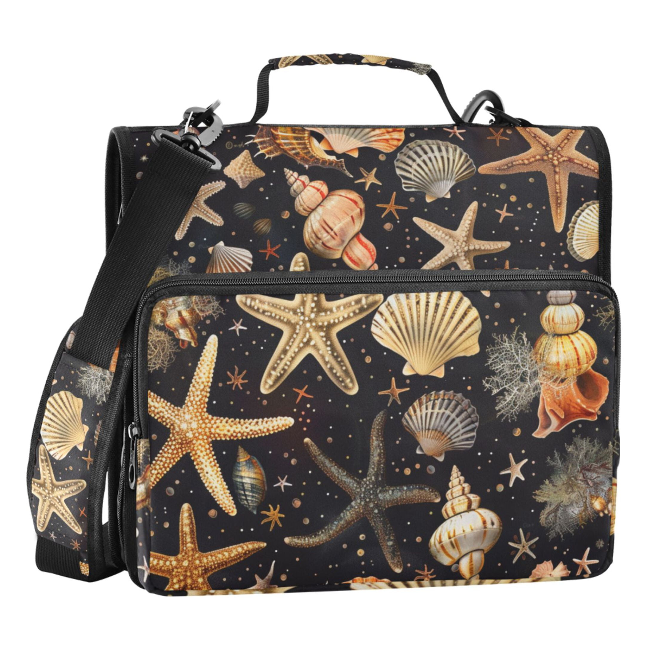 ALAZA Zipper Binder Bag Sea Shells Stars Coral 3 Ring File Folder ...
