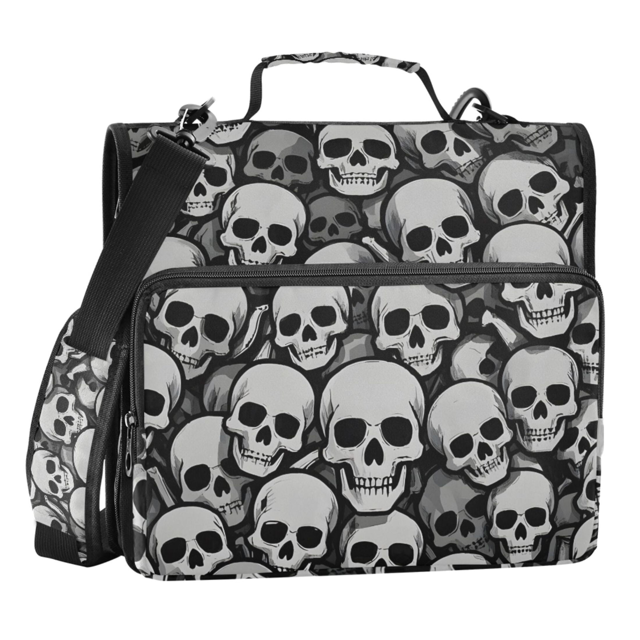ALAZA Zipper Binder Bag Skulls 3 Ring File Folder Binder Organizer Bag ...