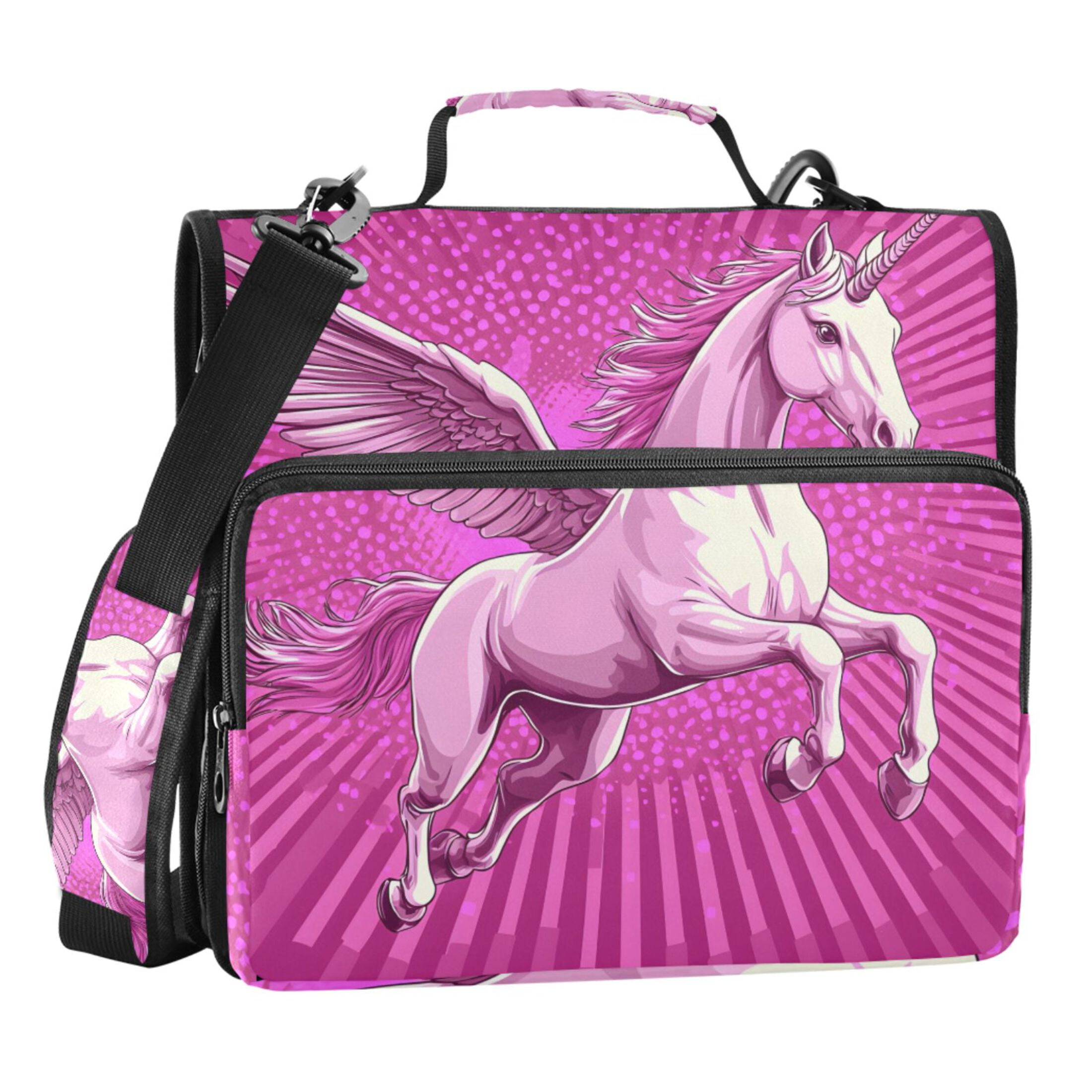 ALAZA Zipper Binder Bag Unicorn2 3 Ring File Folder Binder Organizer ...
