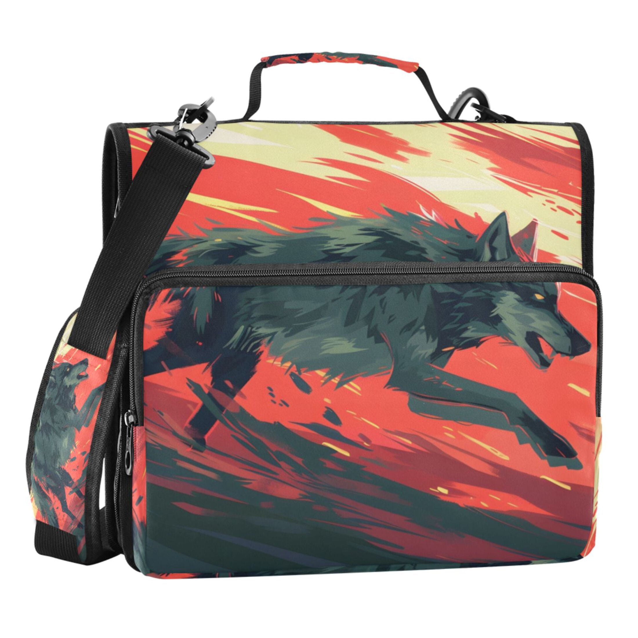 ALAZA Zipper Binder Bag Wolf Running 3 Ring File Folder Binder ...