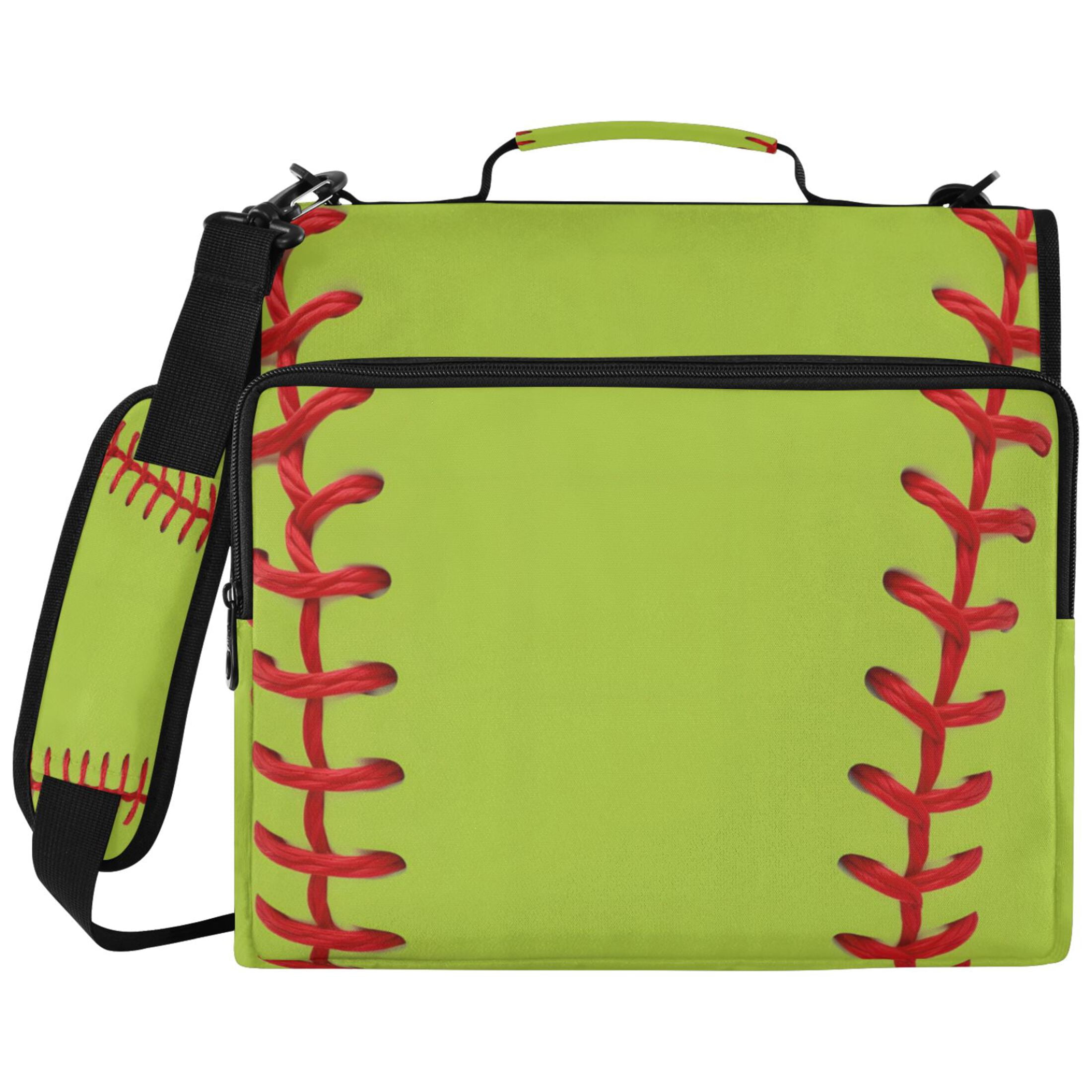 ALAZA Zipper Binder Baseball Green Pattern 2 inch 3 Ring 500 Sheet ...
