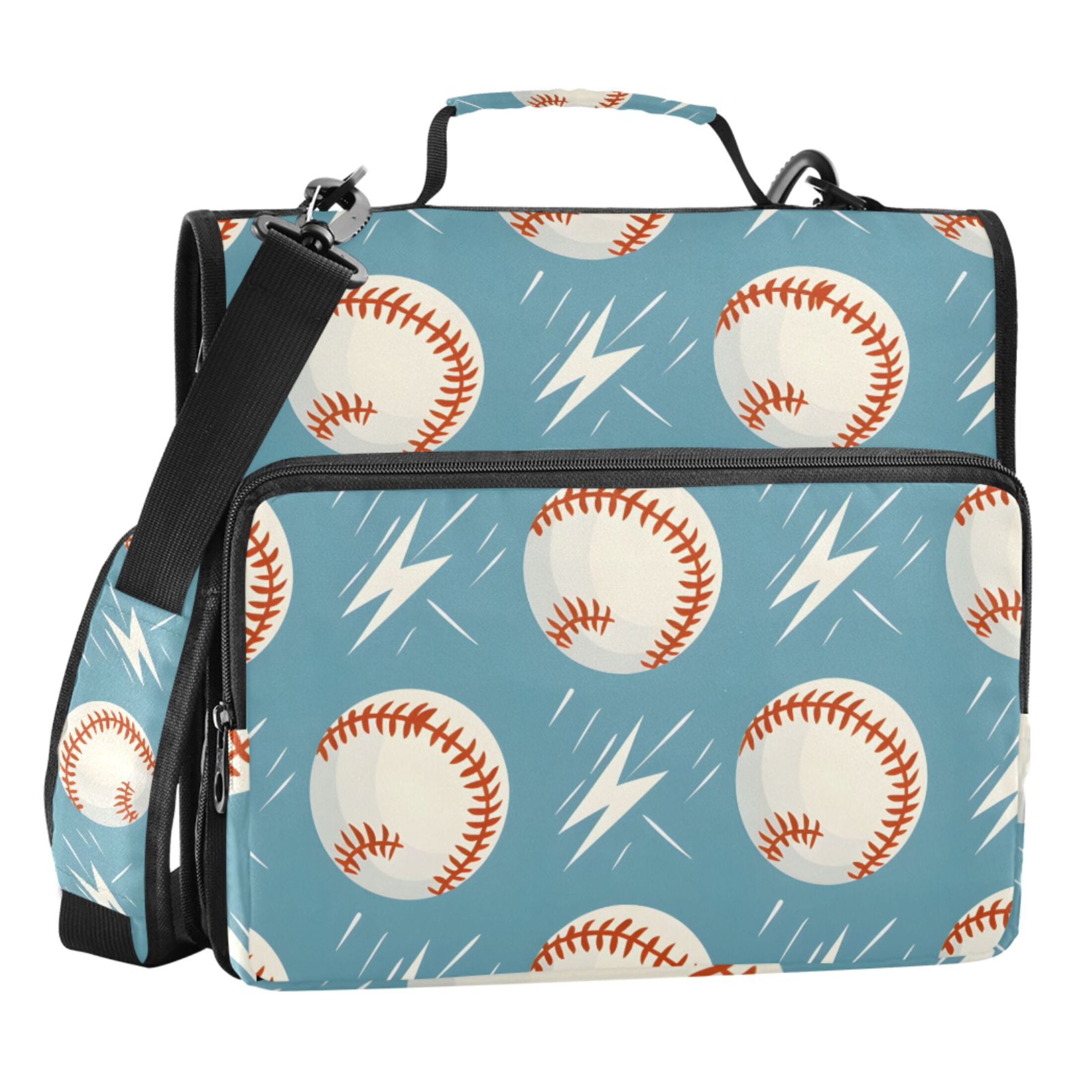 ALAZA Zipper Binder Baseballs with Lightning 3 Ring Trapper Keeper File ...