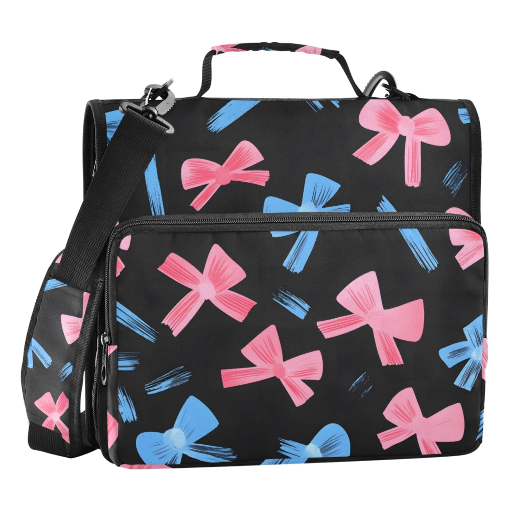 ALAZA Zipper Binder Blue Bow 3 Ring Trapper Keeper File Folder ...