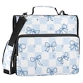 ALAZA Zipper Binder Blue Bow Checkered 2 in 3 Ring Trapper Keeper 500 ...