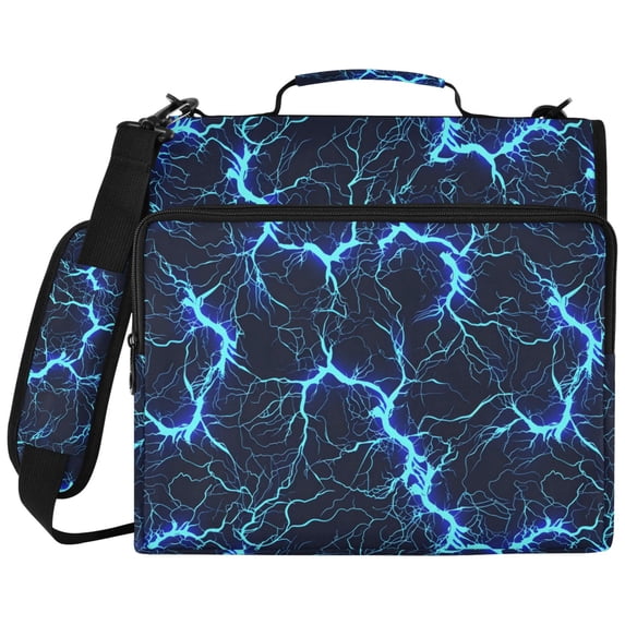 ALAZA Zipper Binder Blue Lightning Pattern 2 inch 3 Ring 500 Sheet ...