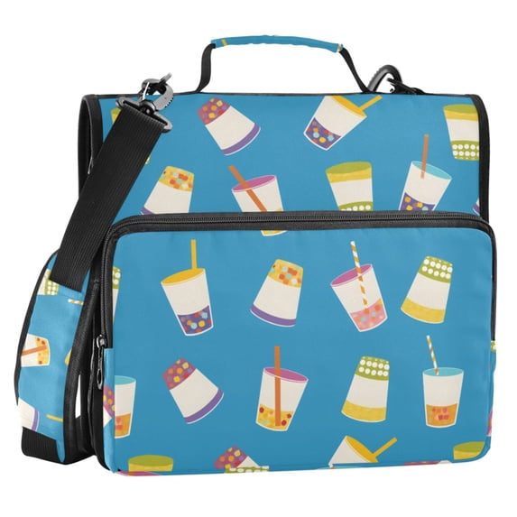 ALAZA Zipper Binder Boba Bubble Tea 2 in 3 Ring Trapper Keeper 500 ...