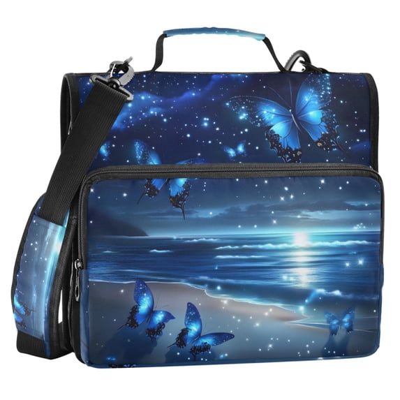 ALAZA Zipper Binder Butterfly Galaxy Night 2 in 3 Ring Trapper Keeper ...