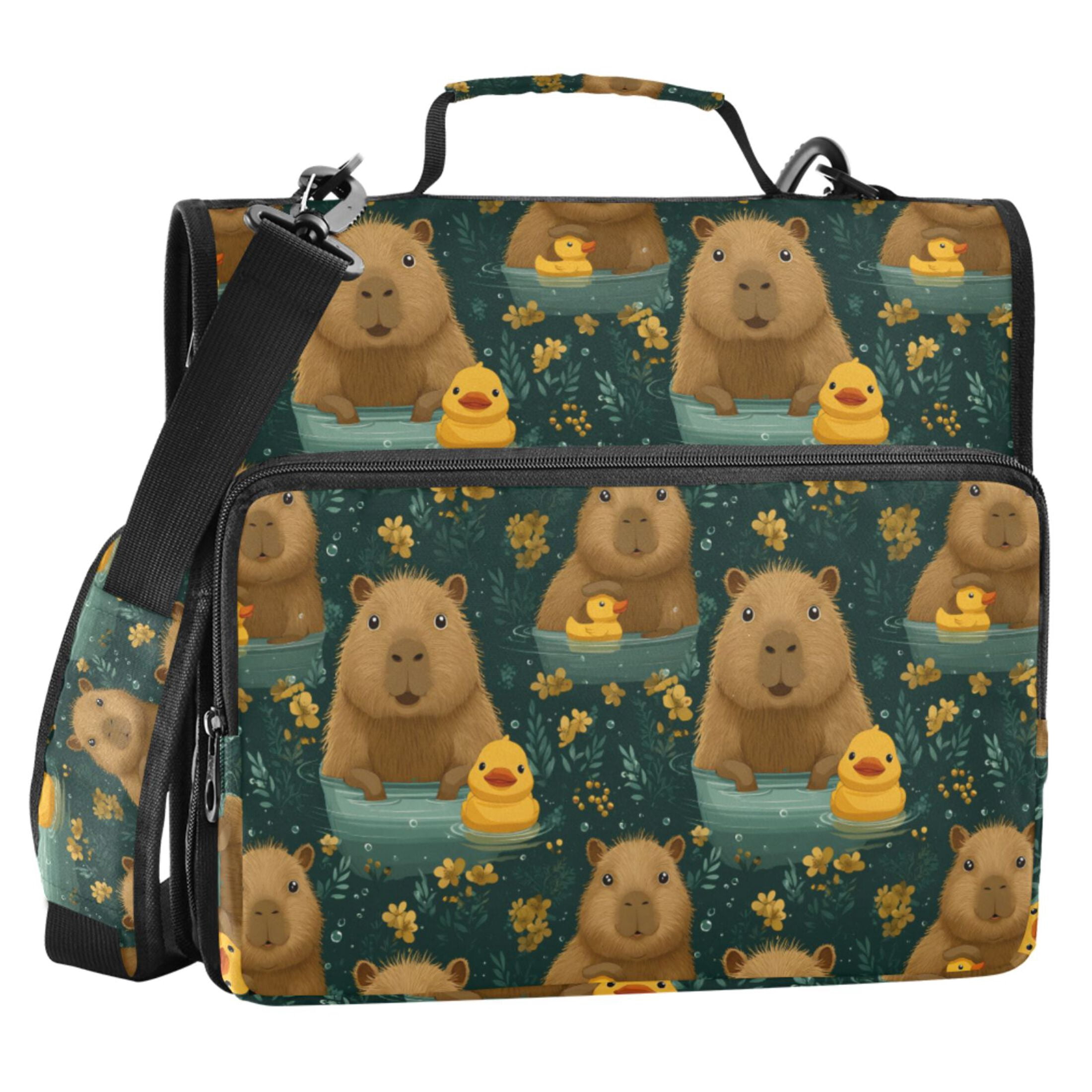 ALAZA Zipper Binder Capybara Cute Ducks 2 in 3 Ring Trapper Keeper 500 ...