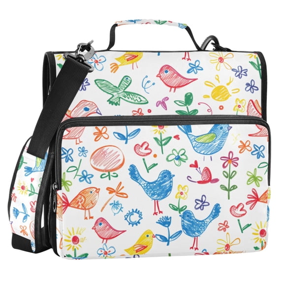 ALAZA Zipper Binder Cartoon Animal Birds 2 in 3 Ring Trapper Keeper 500 ...
