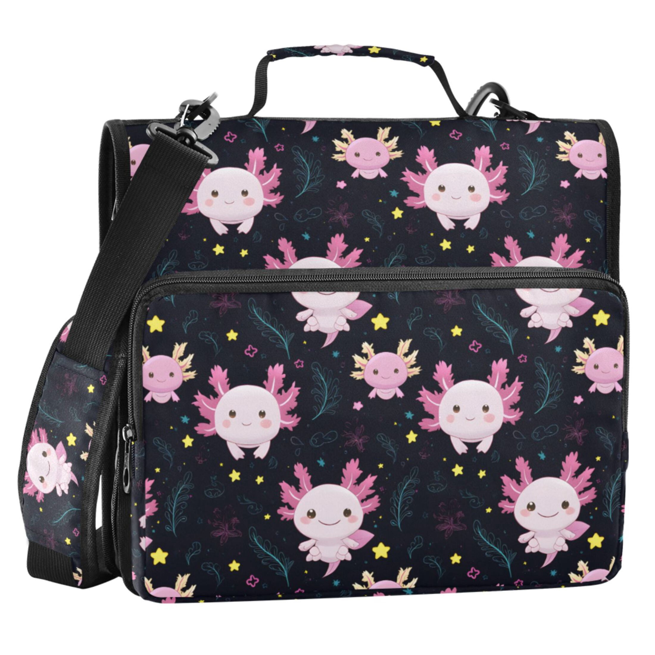ALAZA Zipper Binder Cartoon Axolotl Stars 2 in 3 Ring Trapper Keeper ...