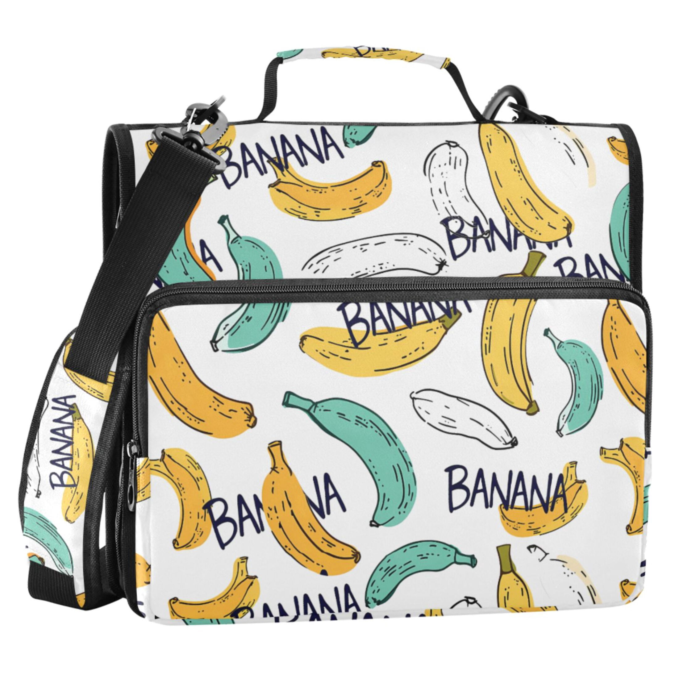 ALAZA Zipper Binder Cartoon Bananas 2 in 3 Ring Trapper Keeper 500 ...