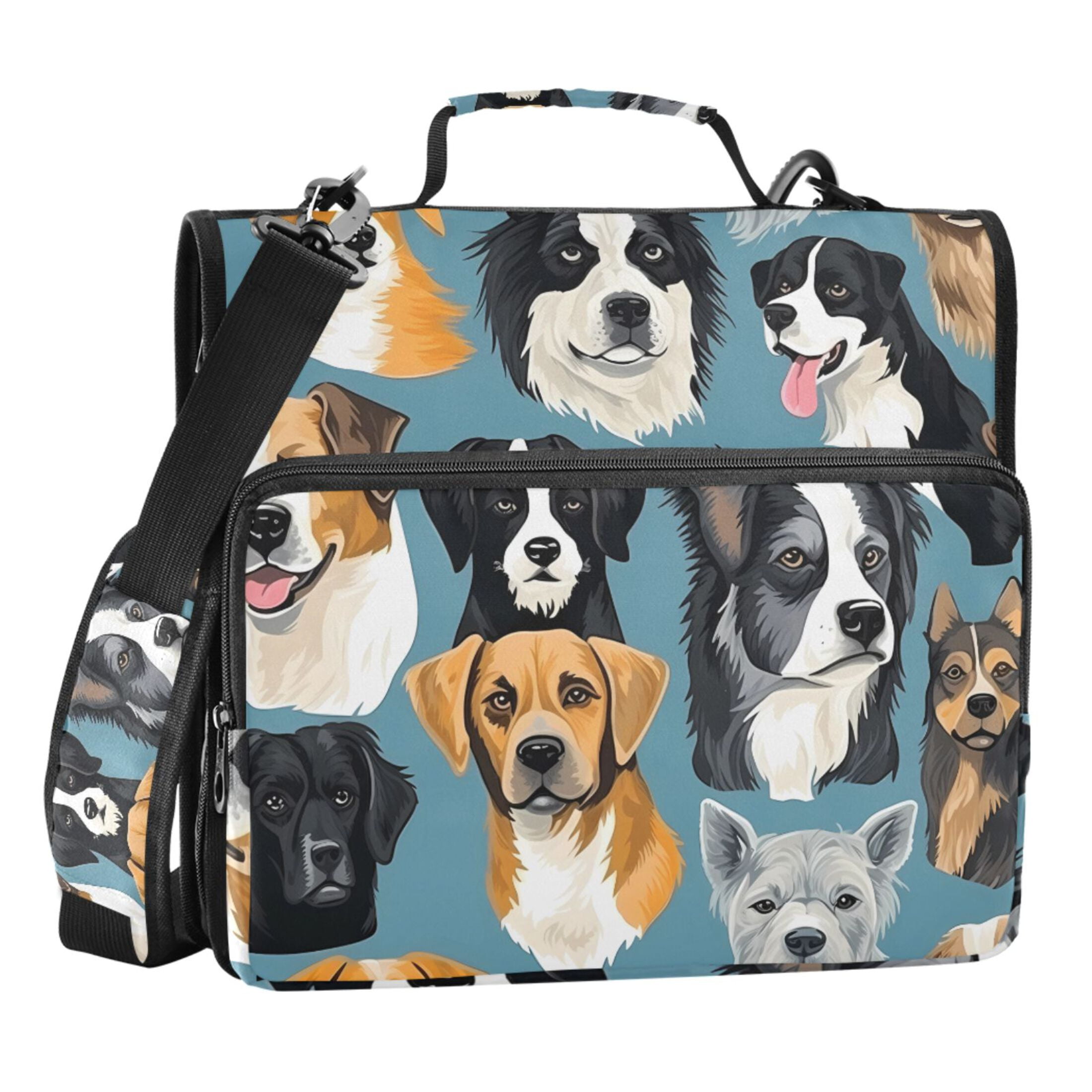 ALAZA Zipper Binder Cartoon Beagles Dogs 3 Ring Trapper Keeper File ...