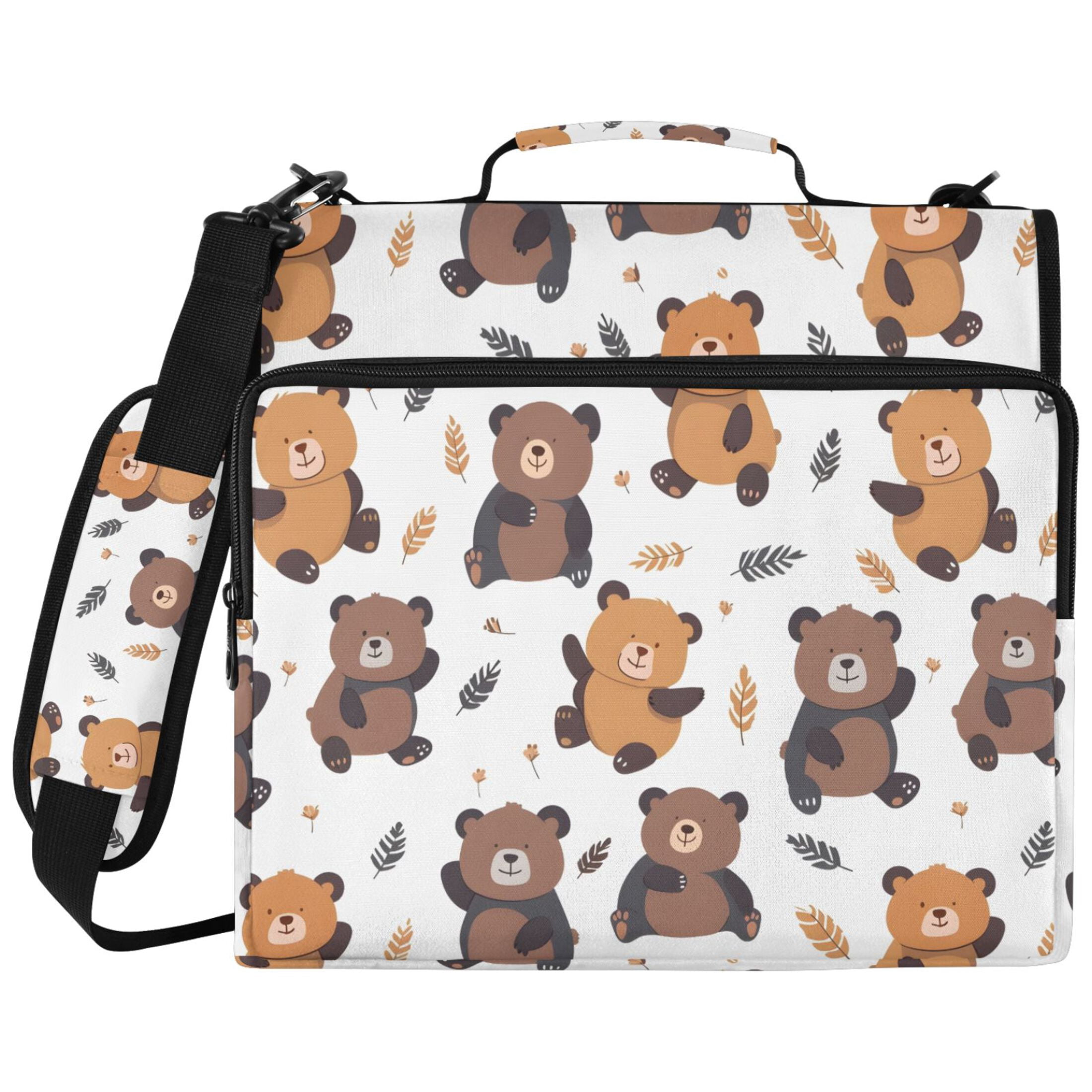 ALAZA Zipper Binder Cartoon Bear Pattern 2 inch 3 Ring 500 Sheet ...