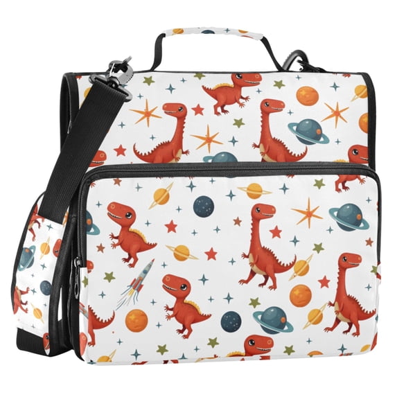 ALAZA Zipper Binder Cartoon Dinosaur Planet 2 in 3 Ring Trapper Keeper ...