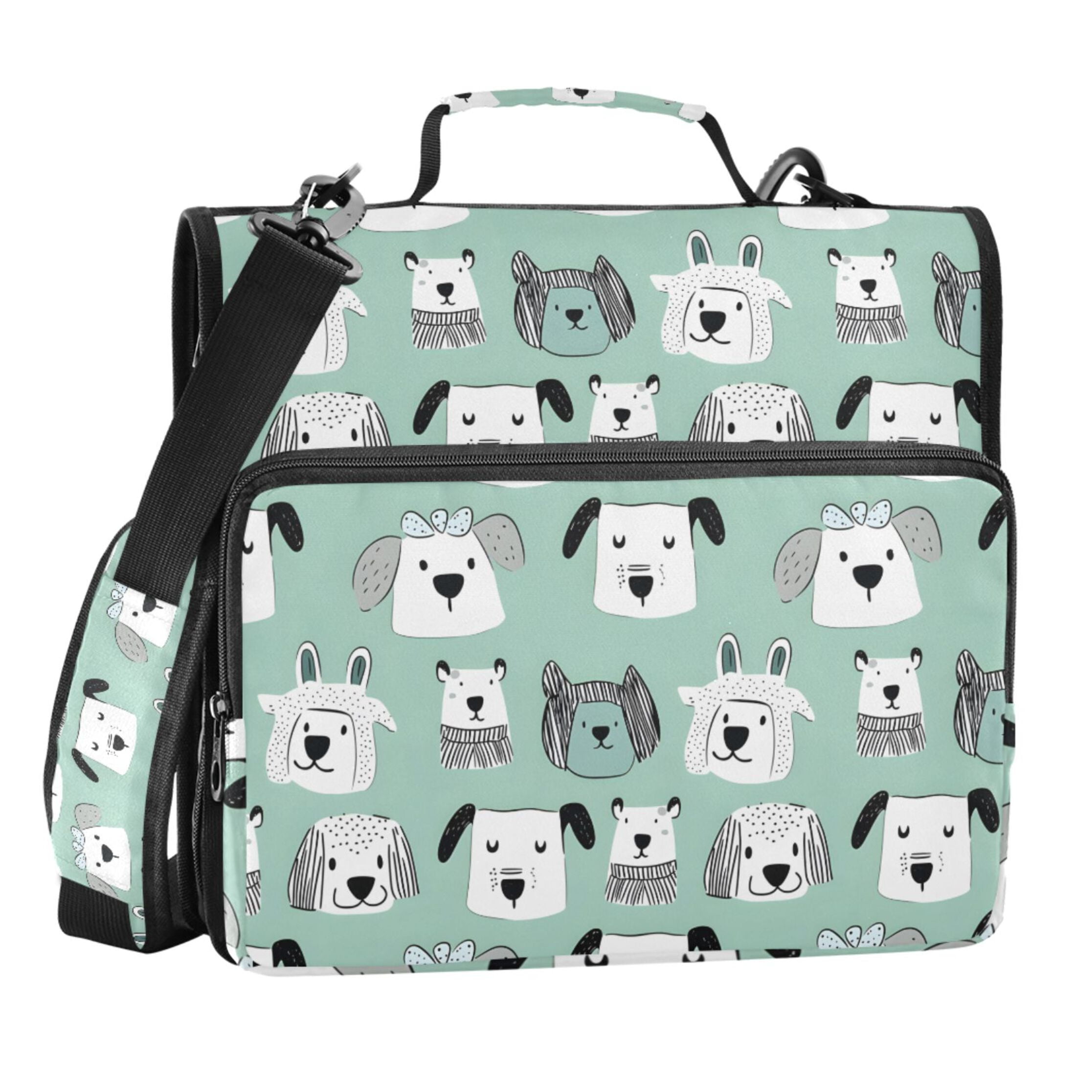 ALAZA Zipper Binder Cartoon Dogs Doodle-p1 3 Ring Trapper Keeper File ...