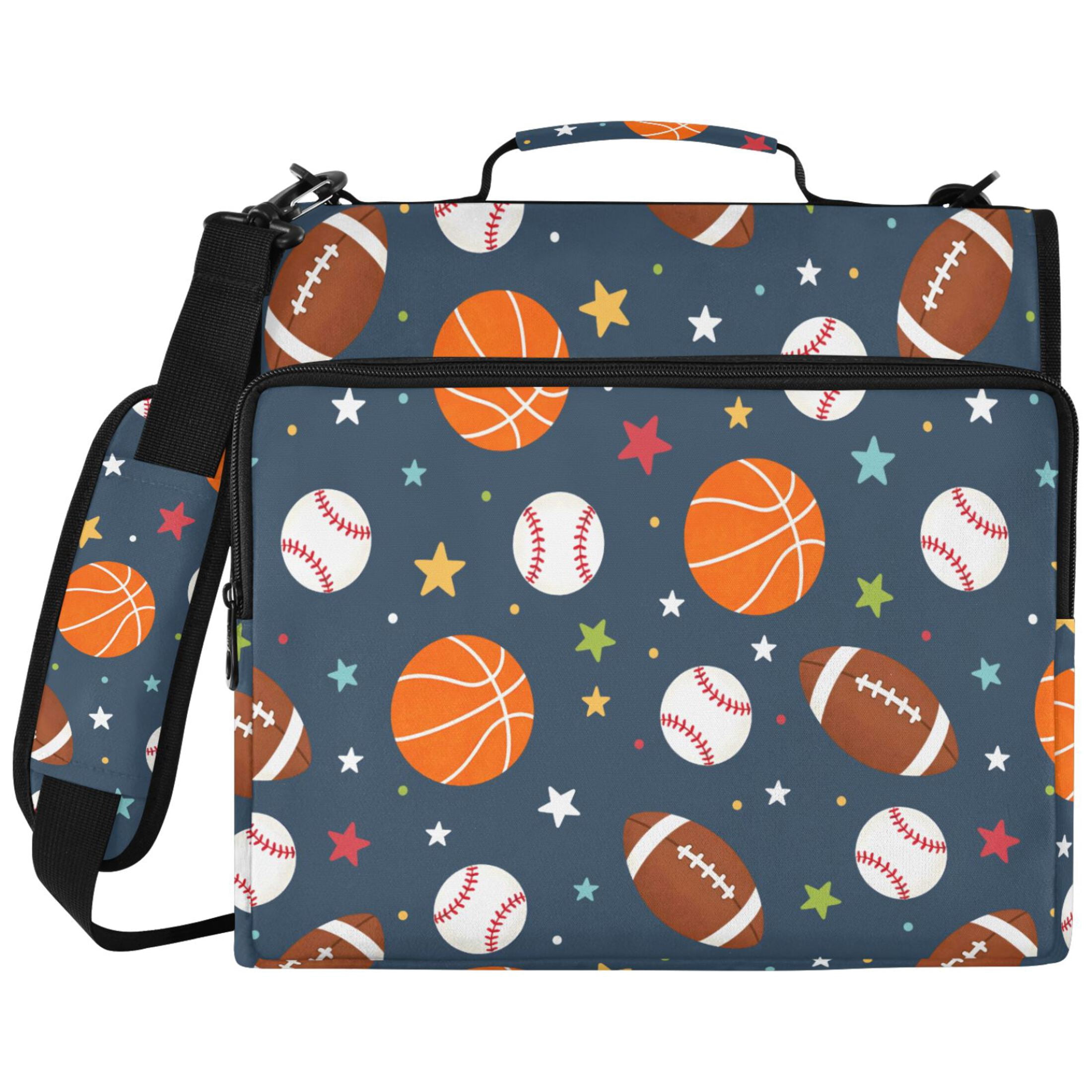 ALAZA Zipper Binder Cartoon Football Baseball Basketball Pattern 2 inch ...