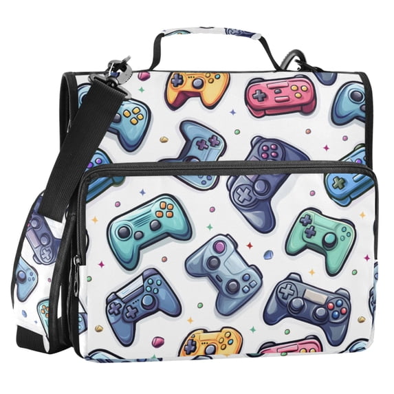 ALAZA Zipper Binder Cartoon Game Controller 2 in 3 Ring Trapper Keeper ...