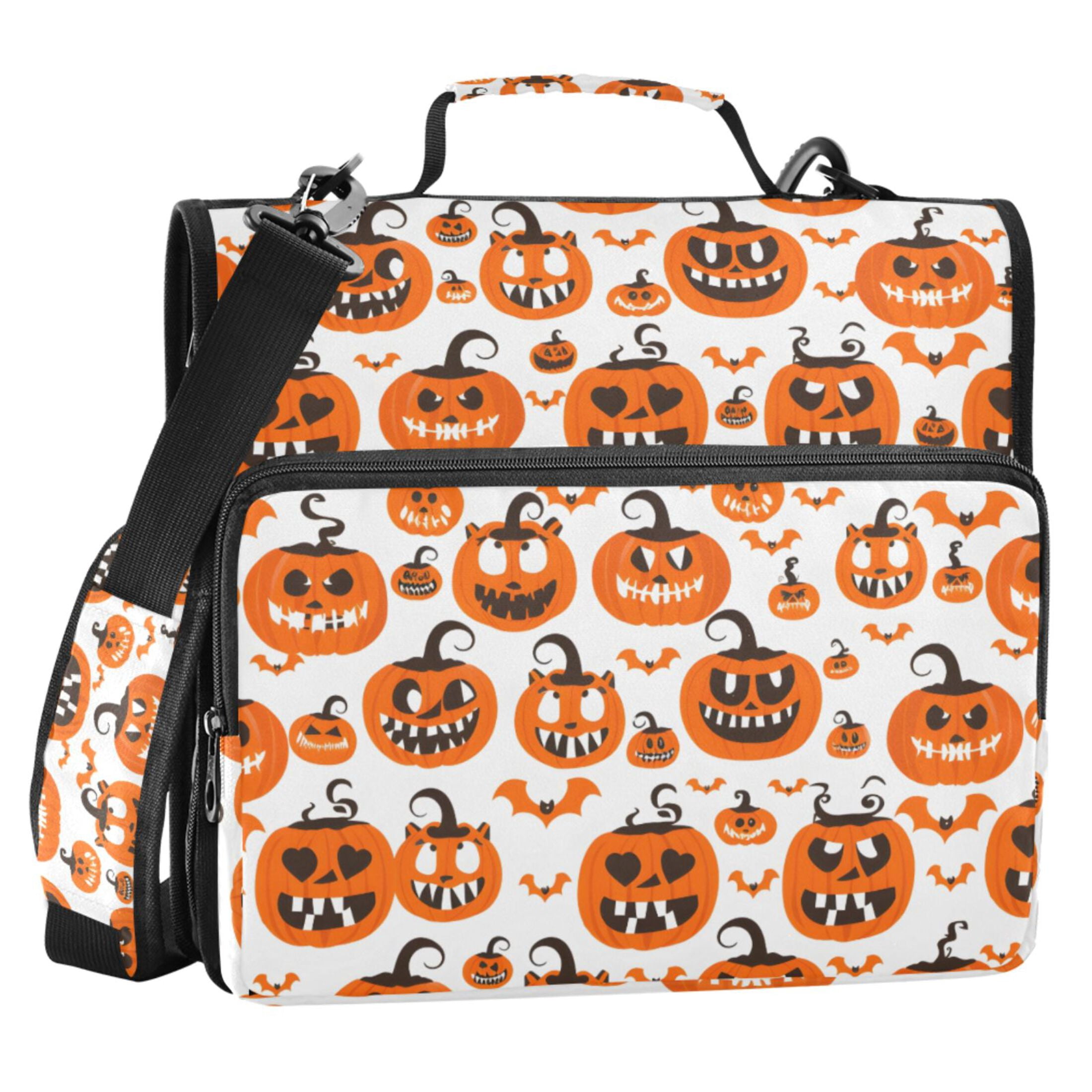 ALAZA Zipper Binder Cartoon Pumpkins 2 in 3 Ring Trapper Keeper 500 ...