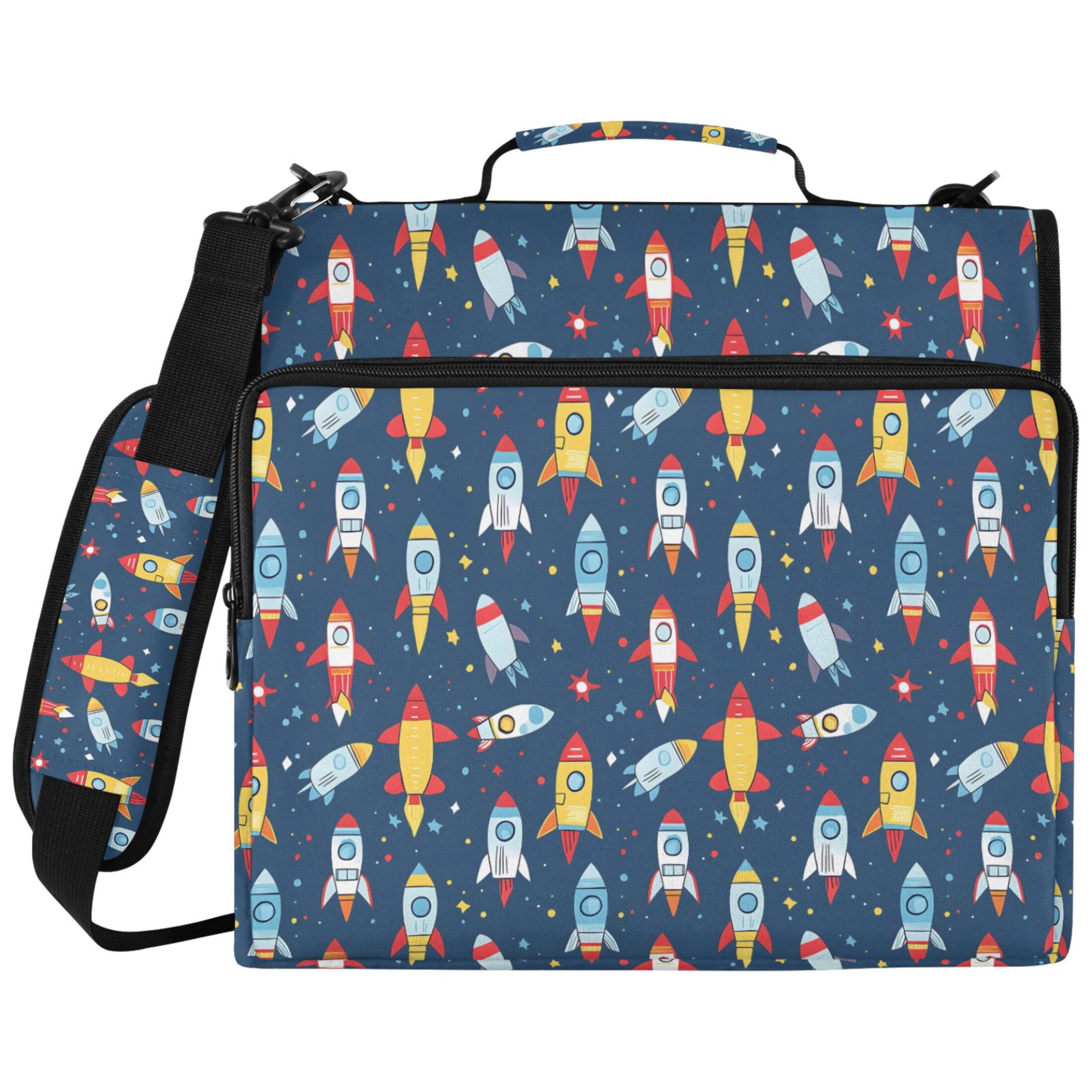 ALAZA Zipper Binder Cartoon Rockets Ships Pattern 2 inch 3 Ring 500 ...