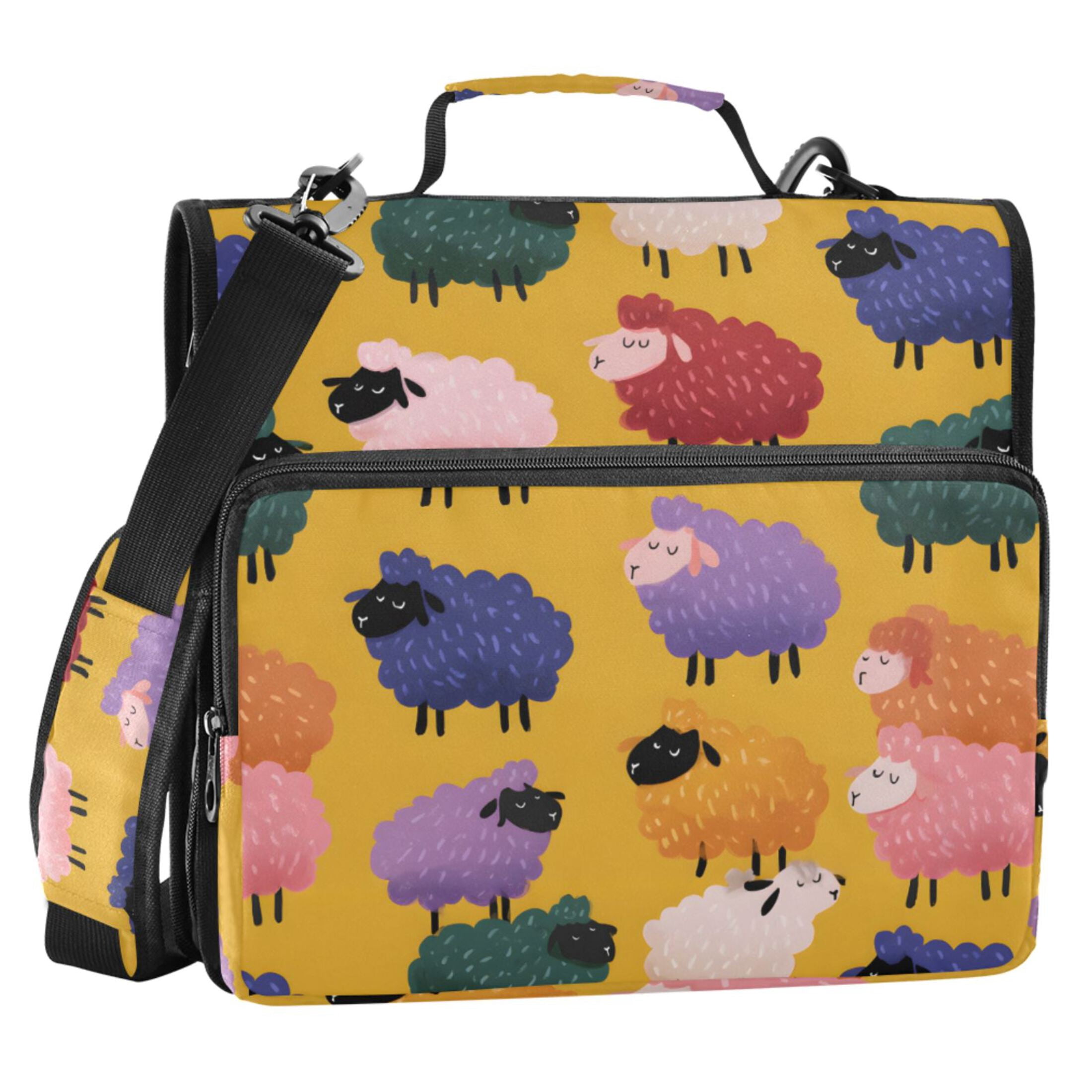 ALAZA Zipper Binder Cartoon Sheep 2 in 3 Ring Trapper Keeper 500 Sheet ...