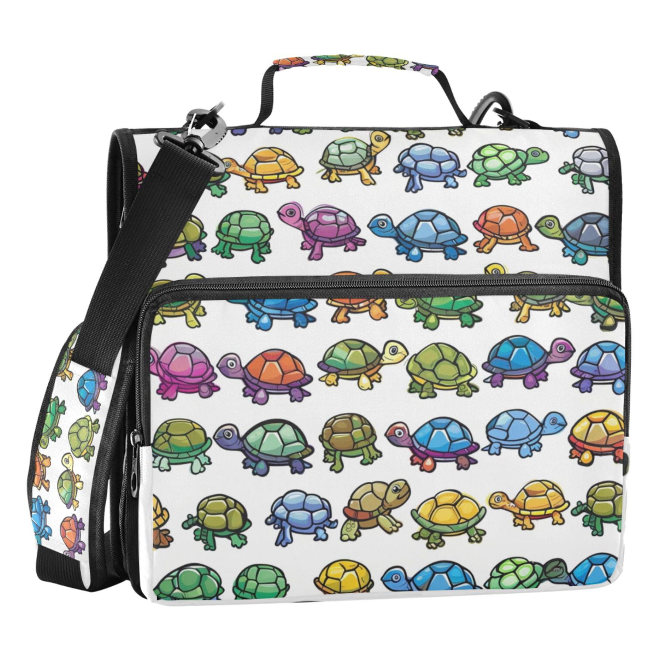 ALAZA Zipper Binder Cartoon Turtle Cute 3 Ring Trapper Keeper File ...