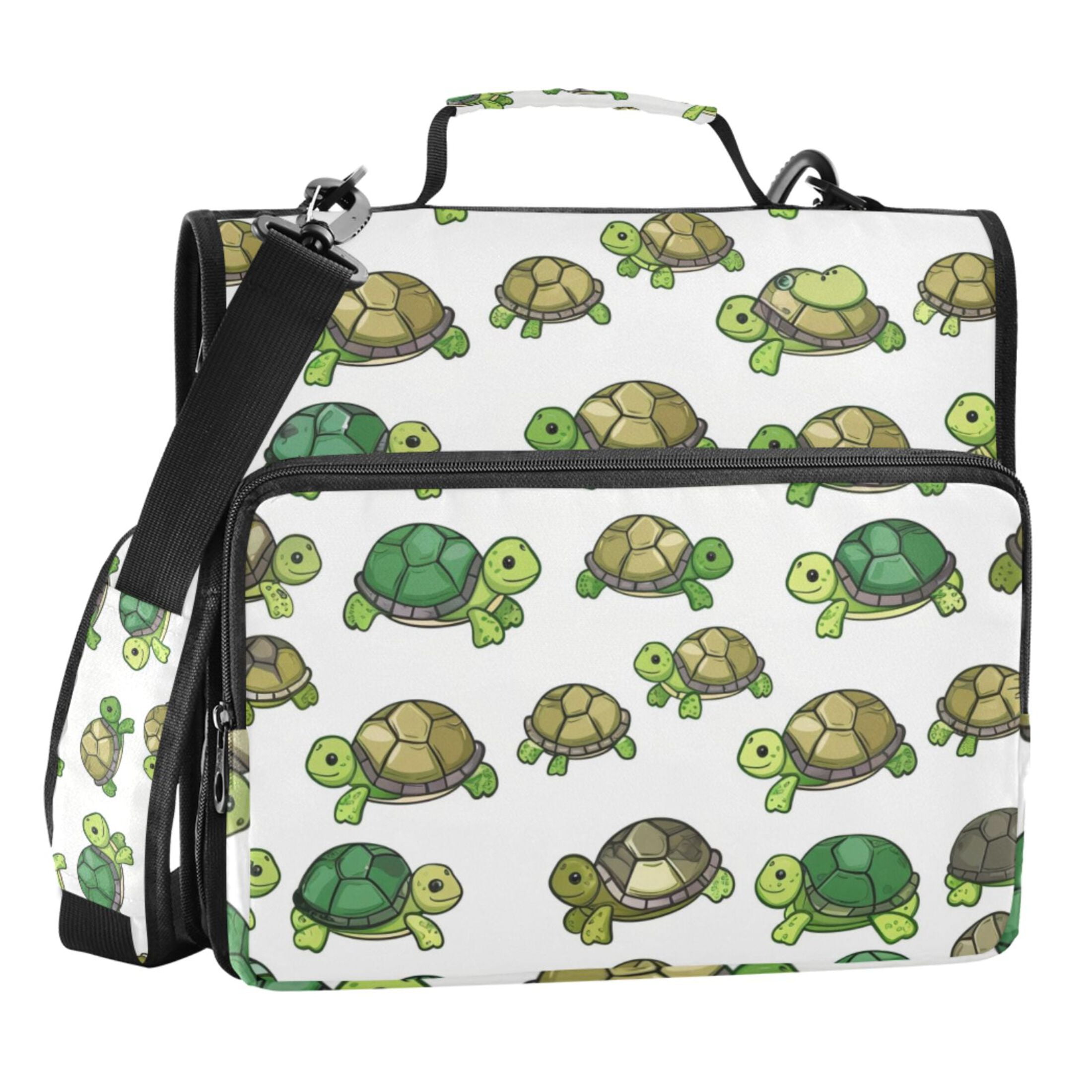 ALAZA Zipper Binder Cartoon Turtles 3 Ring Trapper Keeper File Folder ...