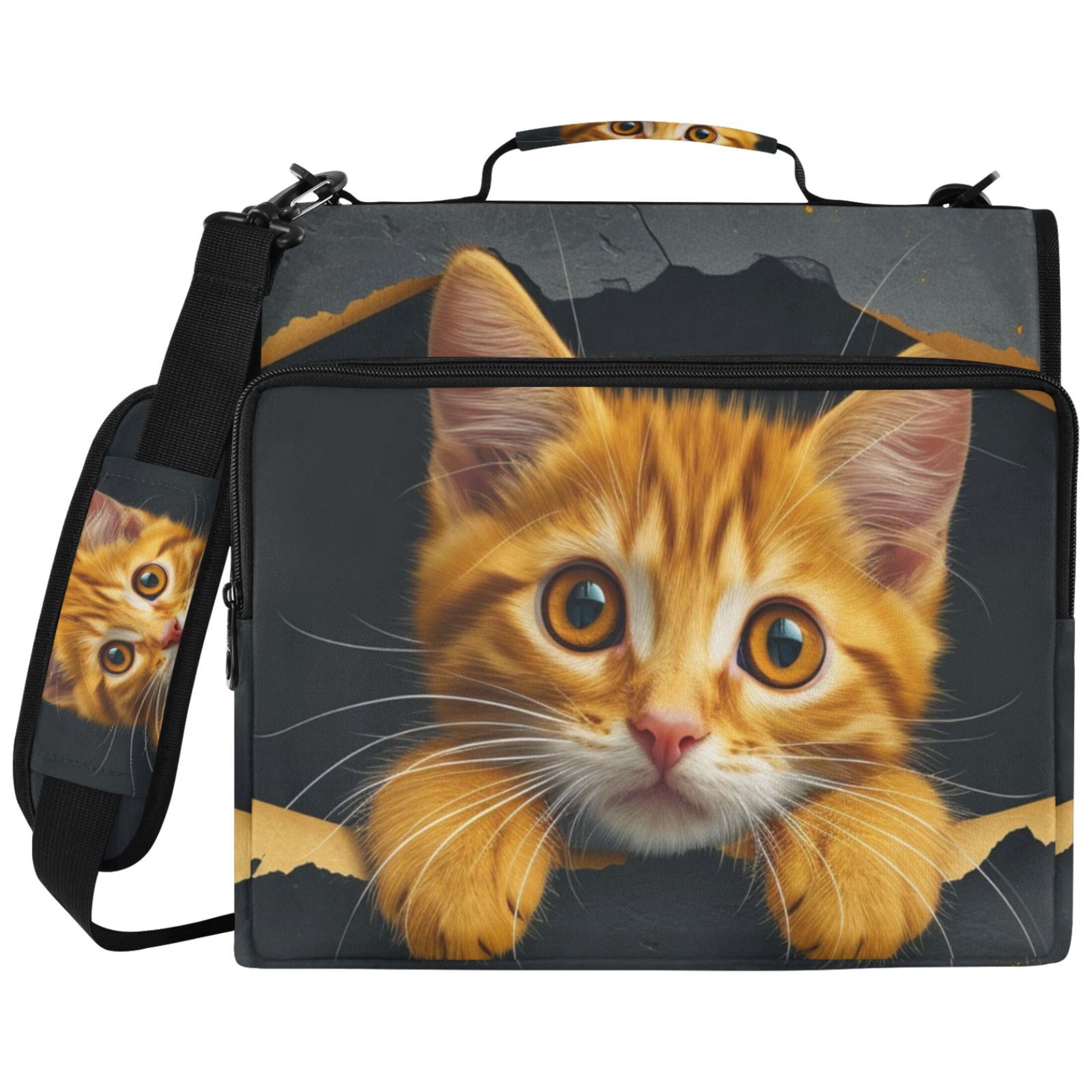 ALAZA Zipper Binder Cat Through in The Wall Pattern 2 inch 3 Ring 500 ...