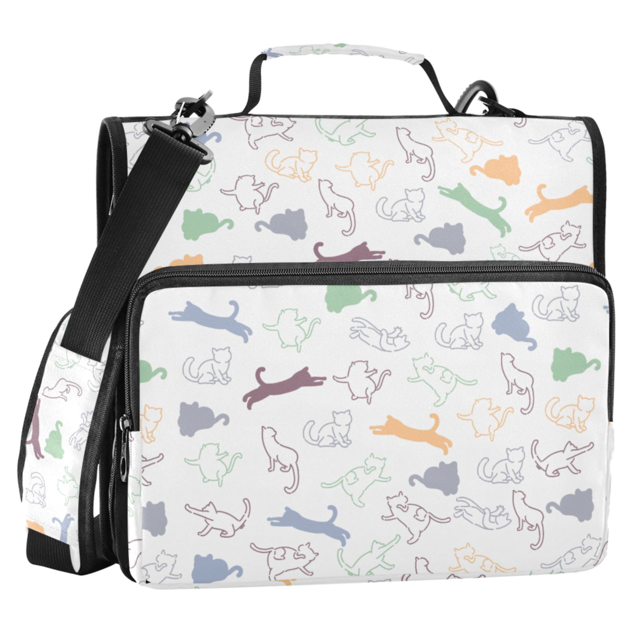 ALAZA Zipper Binder Cats Line Pattern 2 in 3 Ring Trapper Keeper 500 ...