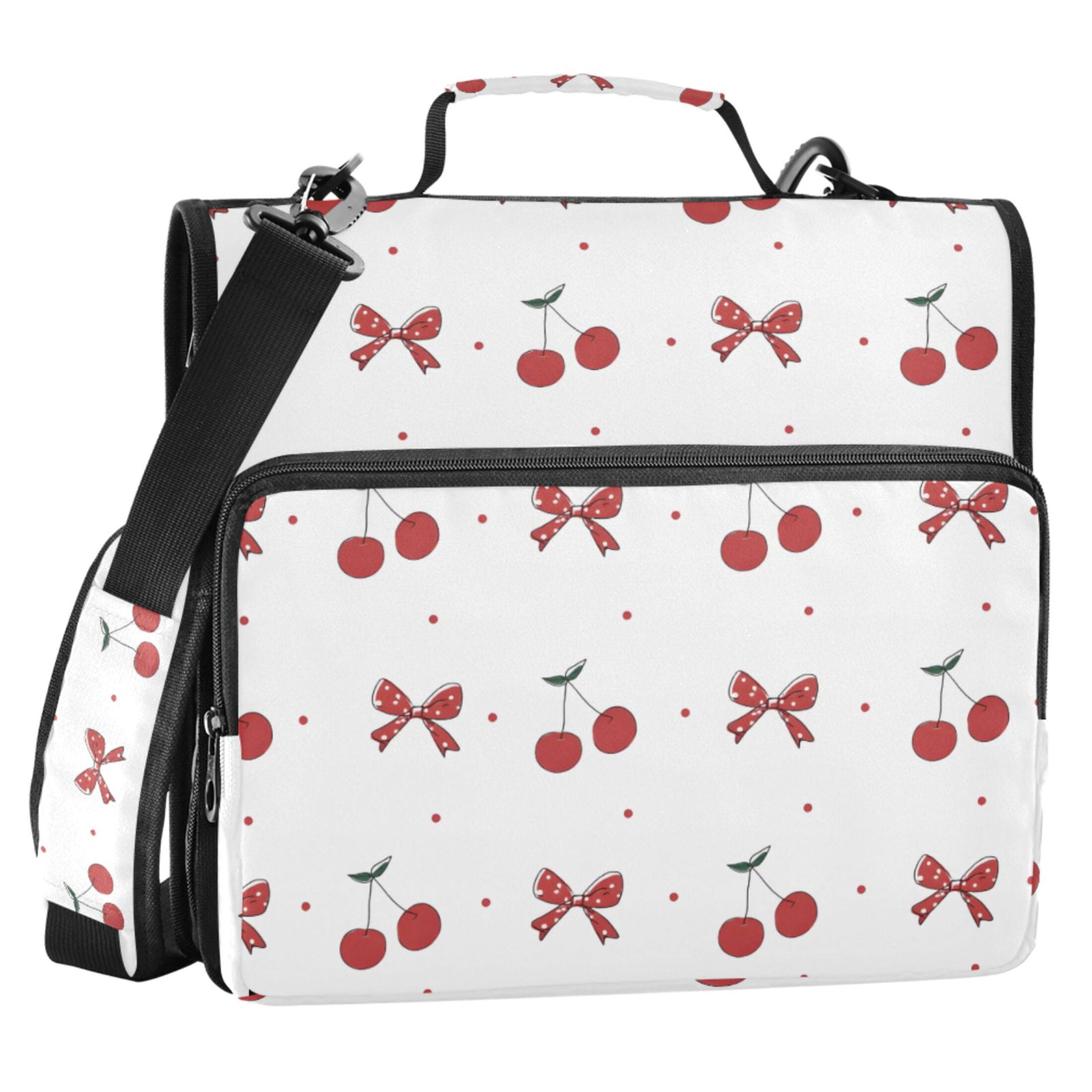 ALAZA Zipper Binder Cherry Bows 2 in 3 Ring Trapper Keeper 500 Sheet ...