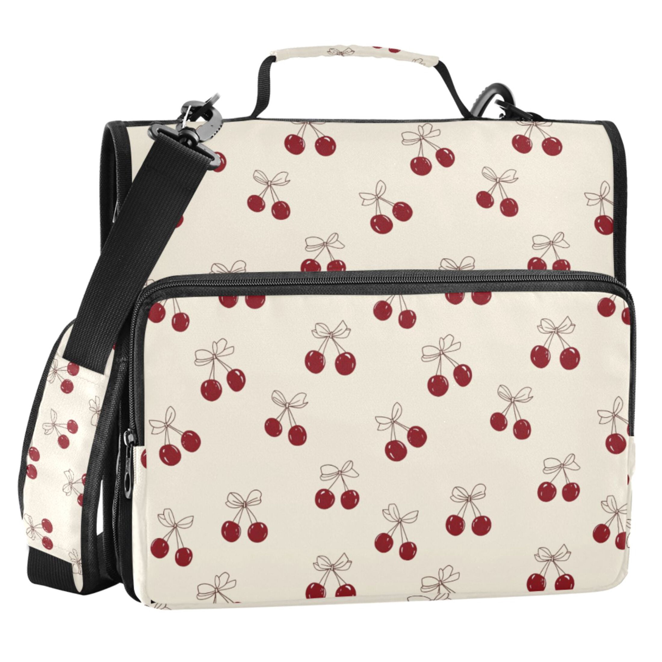 ALAZA Zipper Binder Cherry Bows 2 in 3 Ring Trapper Keeper 500 Sheet ...