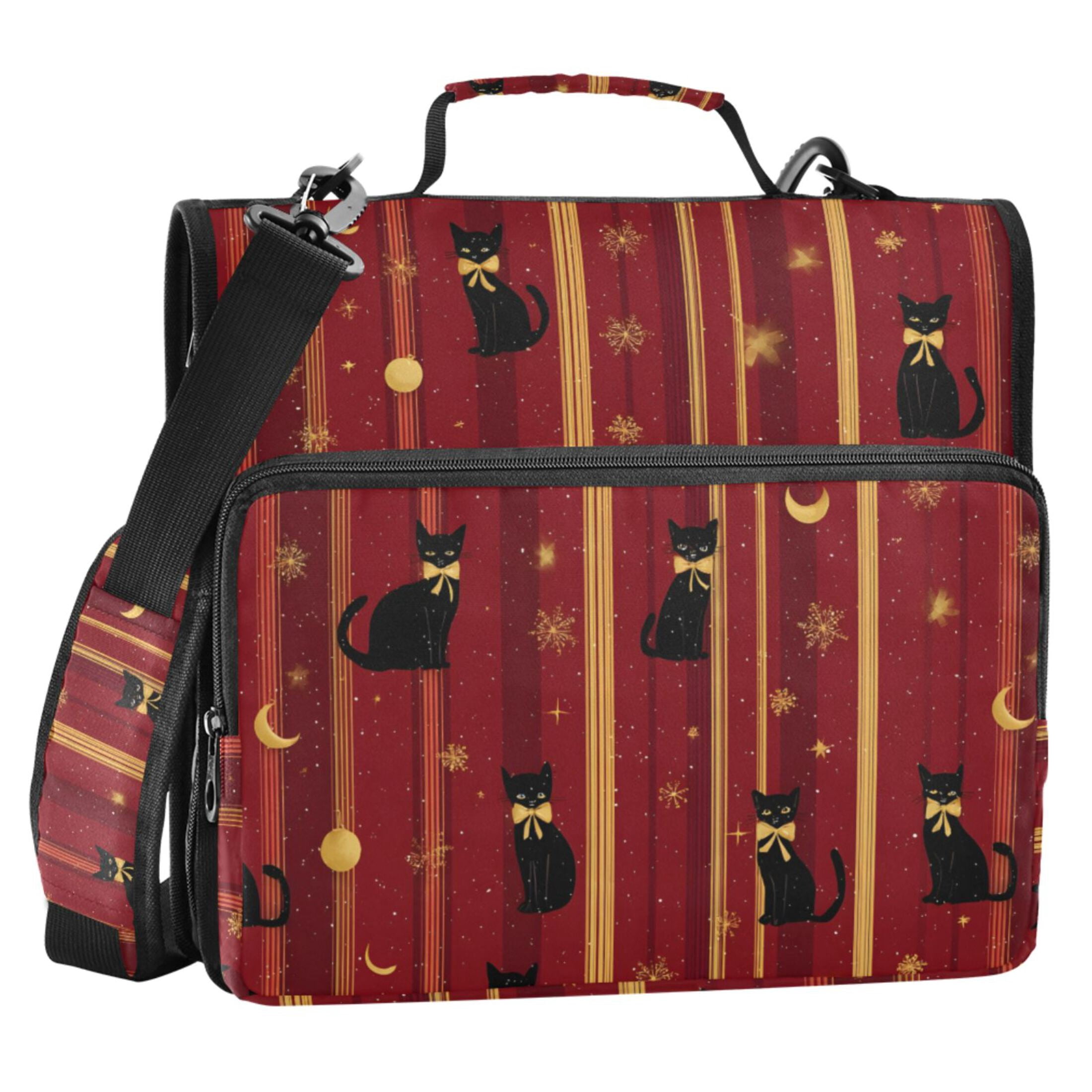 ALAZA Zipper Binder Christmas Cats 2 in 3 Ring Trapper Keeper 500 Sheet ...