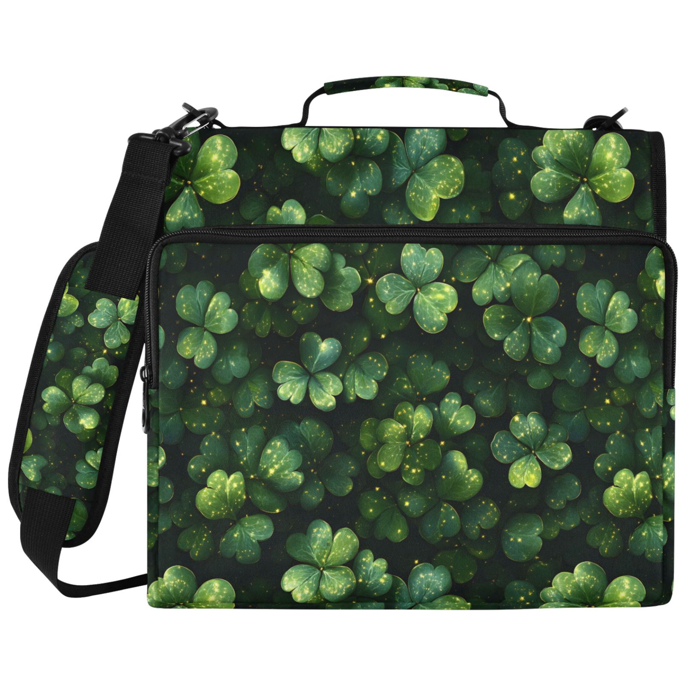ALAZA Zipper Binder Clover Leaf Pattern 2 inch 3 Ring 500 Sheet ...