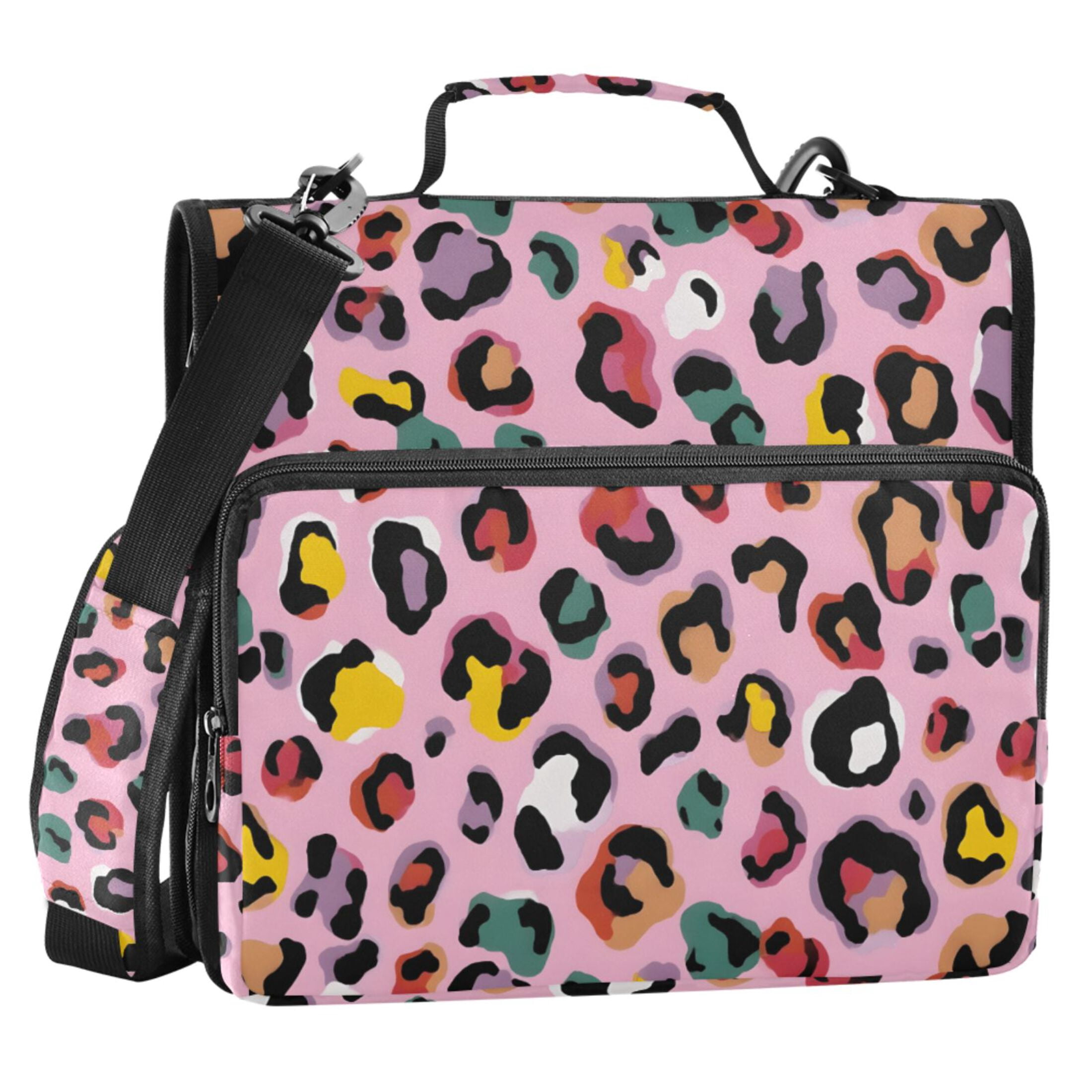 ALAZA Zipper Binder Colorful Leopard 2 in 3 Ring Trapper Keeper 500 ...