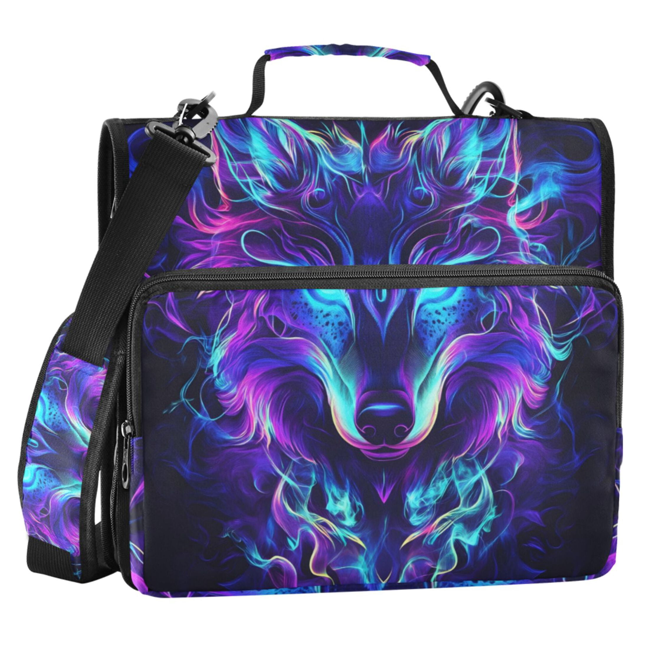 ALAZA Zipper Binder Cool Wolf Face 2 in 3 Ring Trapper Keeper 500 Sheet ...
