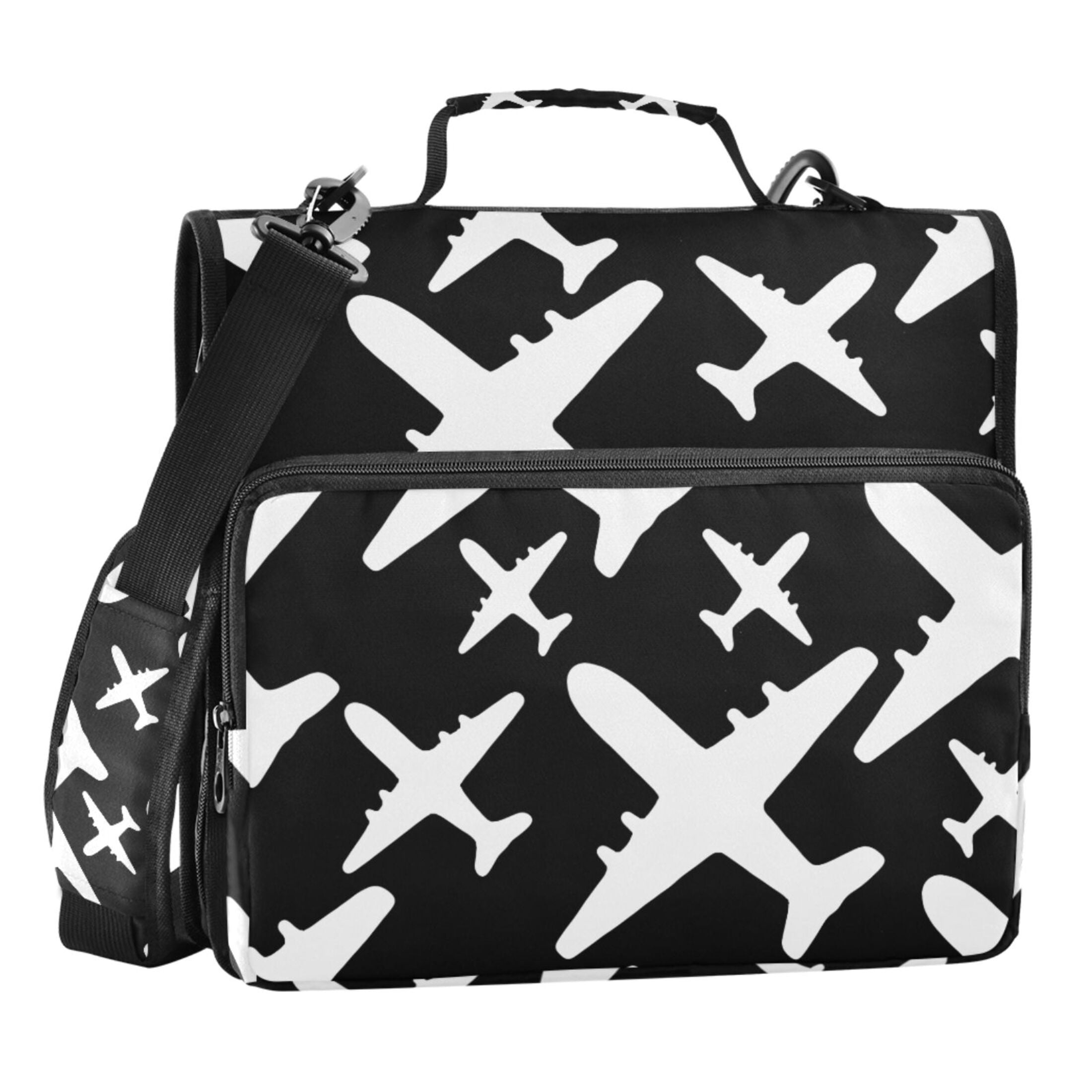 ALAZA Zipper Binder Cute Airplane Pattern 3 Ring Trapper Keeper File ...