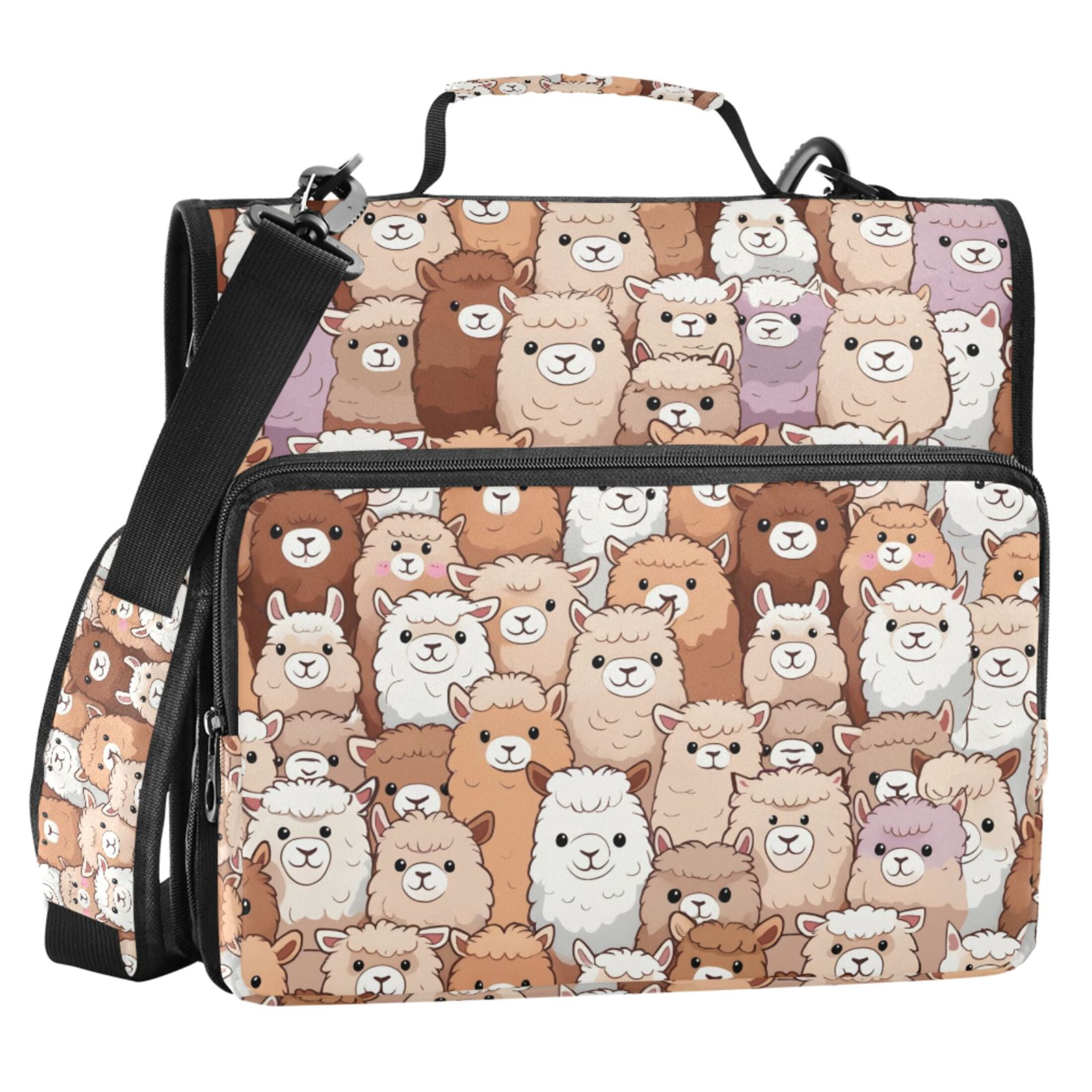 ALAZA Zipper Binder Cute Alpacas 2 in 3 Ring Trapper Keeper 500 Sheet ...