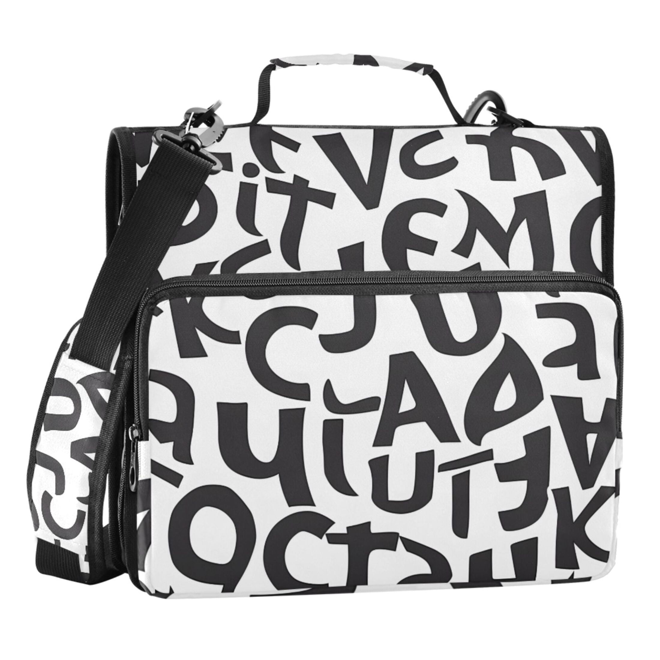 ALAZA Zipper Binder Cute Alphabets 3 Ring Trapper Keeper File Folder ...