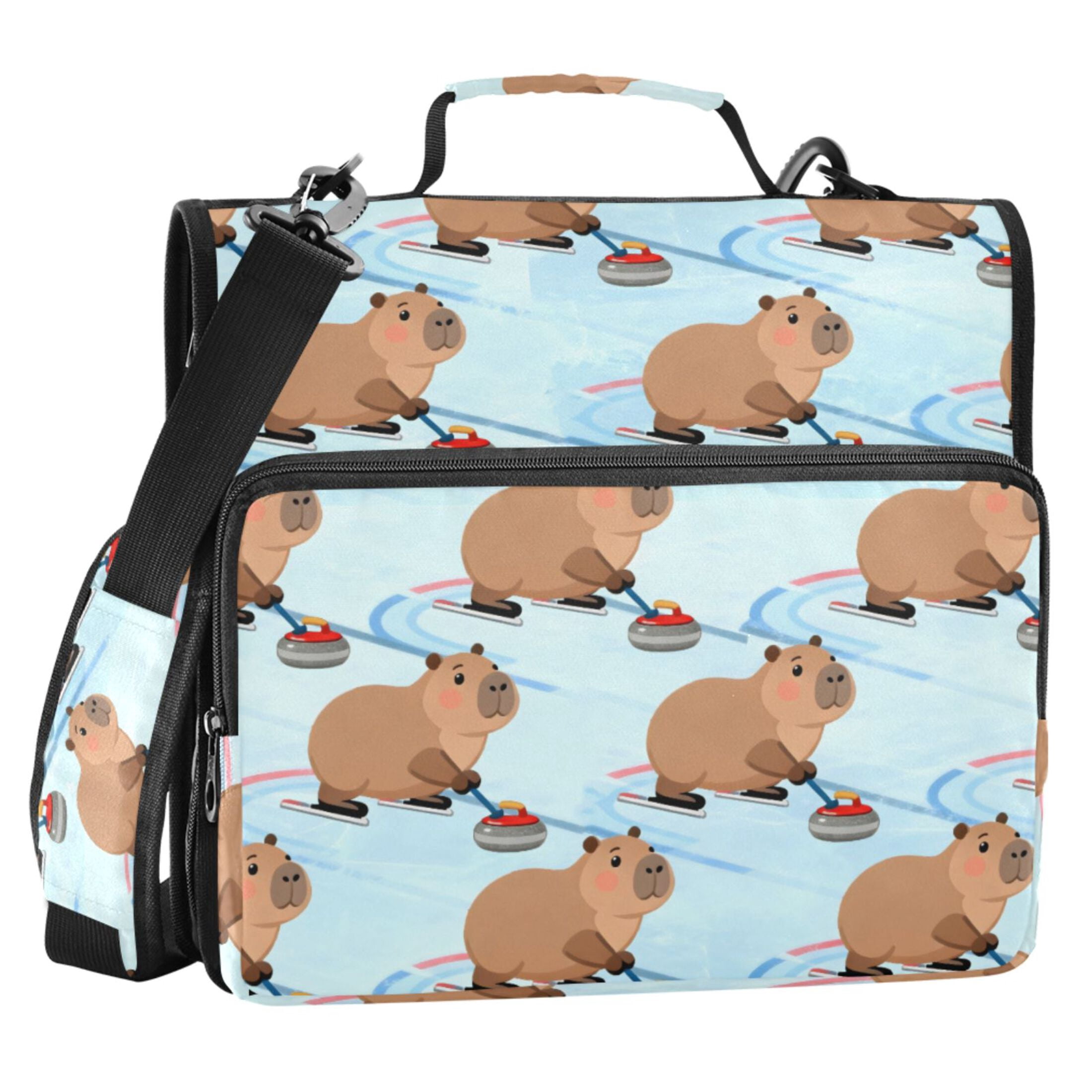 ALAZA Zipper Binder Cute Capybara Skiing 2 in 3 Ring Trapper Keeper 500 ...
