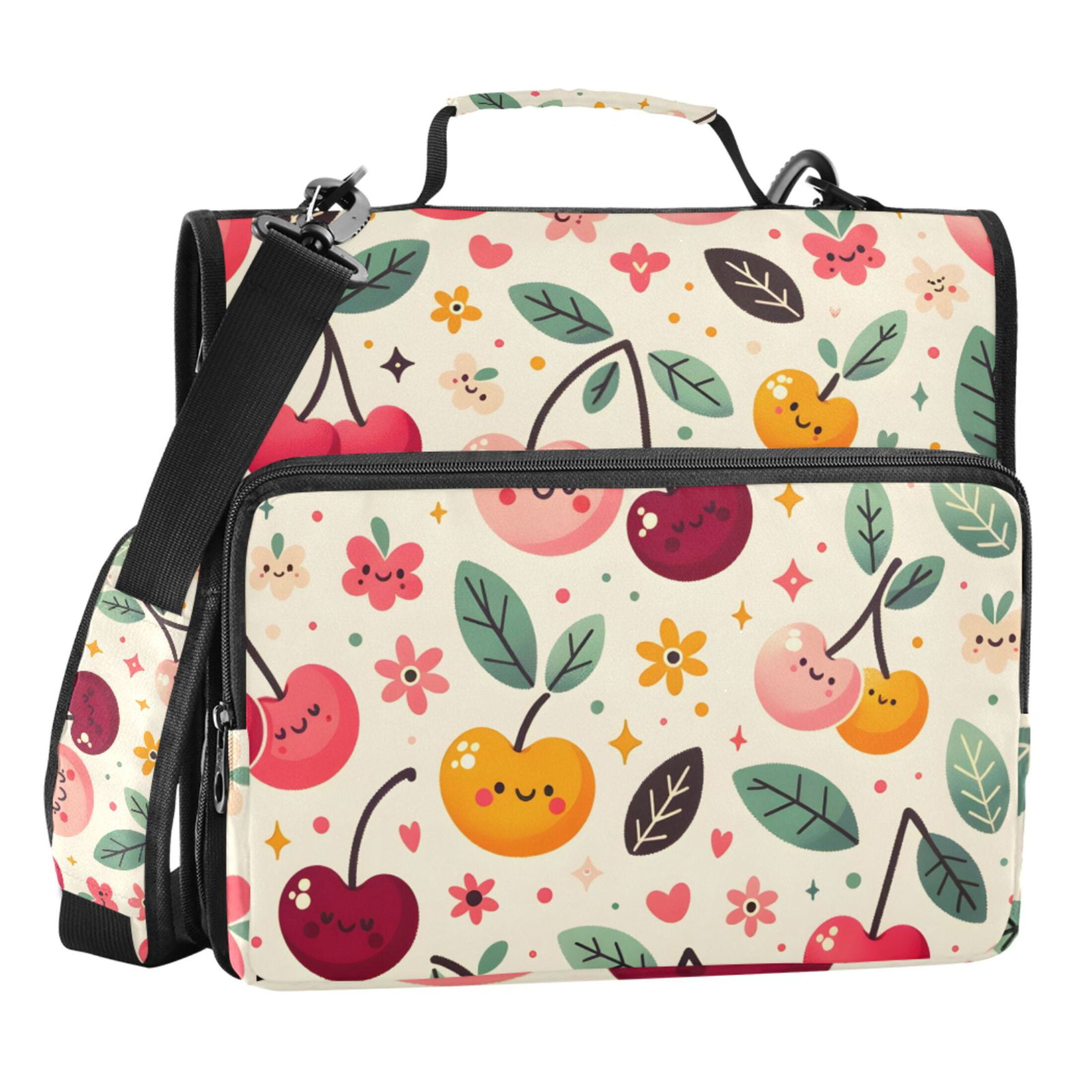 ALAZA Zipper Binder Cute Cherry and Leaf 3 Ring Trapper Keeper File ...