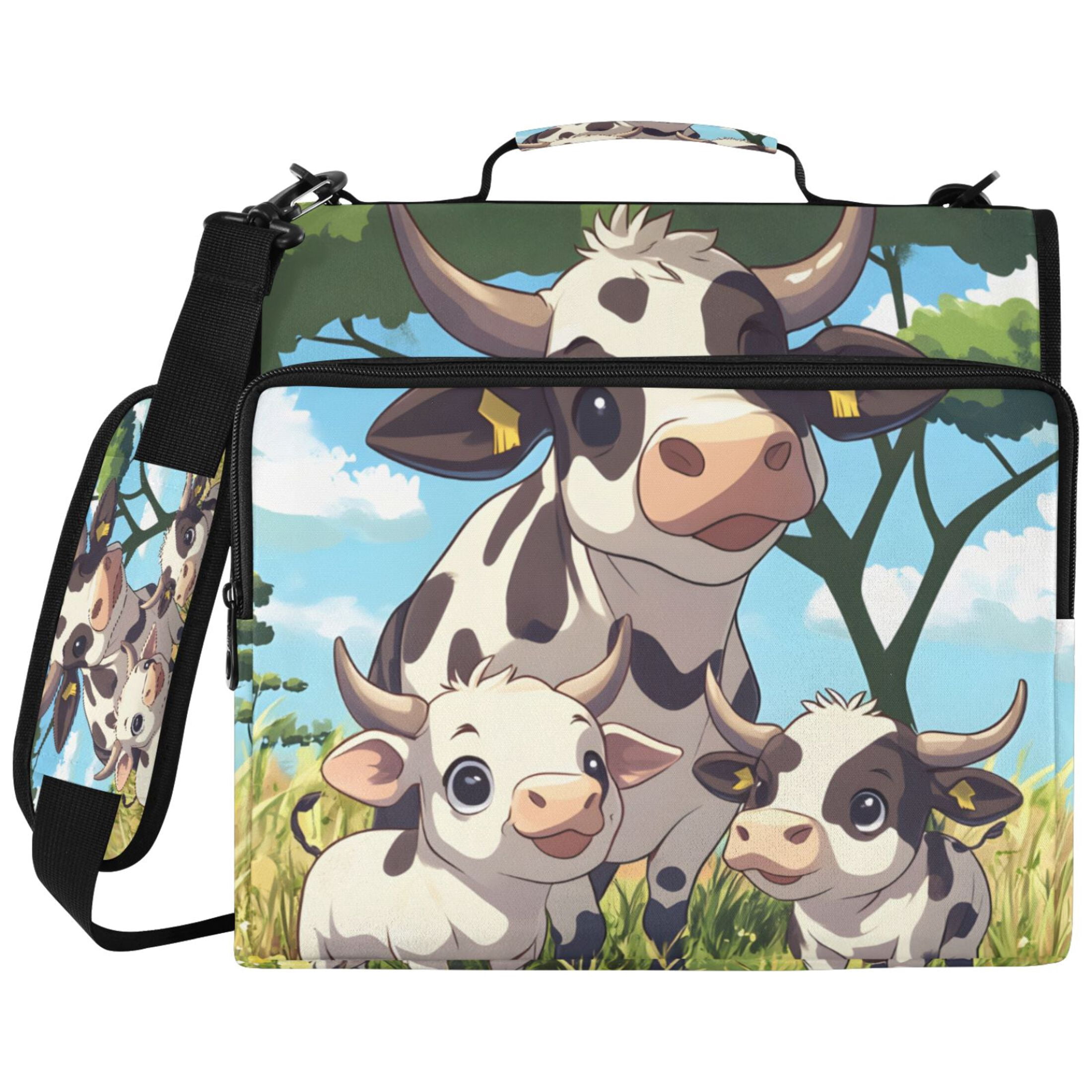ALAZA Zipper Binder Cute Cows Family and Tree Pattern 2 inch 3 Ring 500 ...