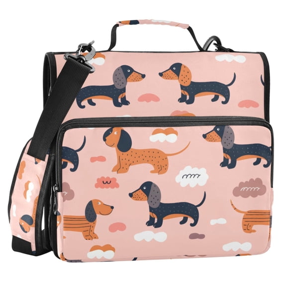 ALAZA Zipper Binder Cute Dachshund Dogs 2 in 3 Ring Trapper Keeper 500 ...