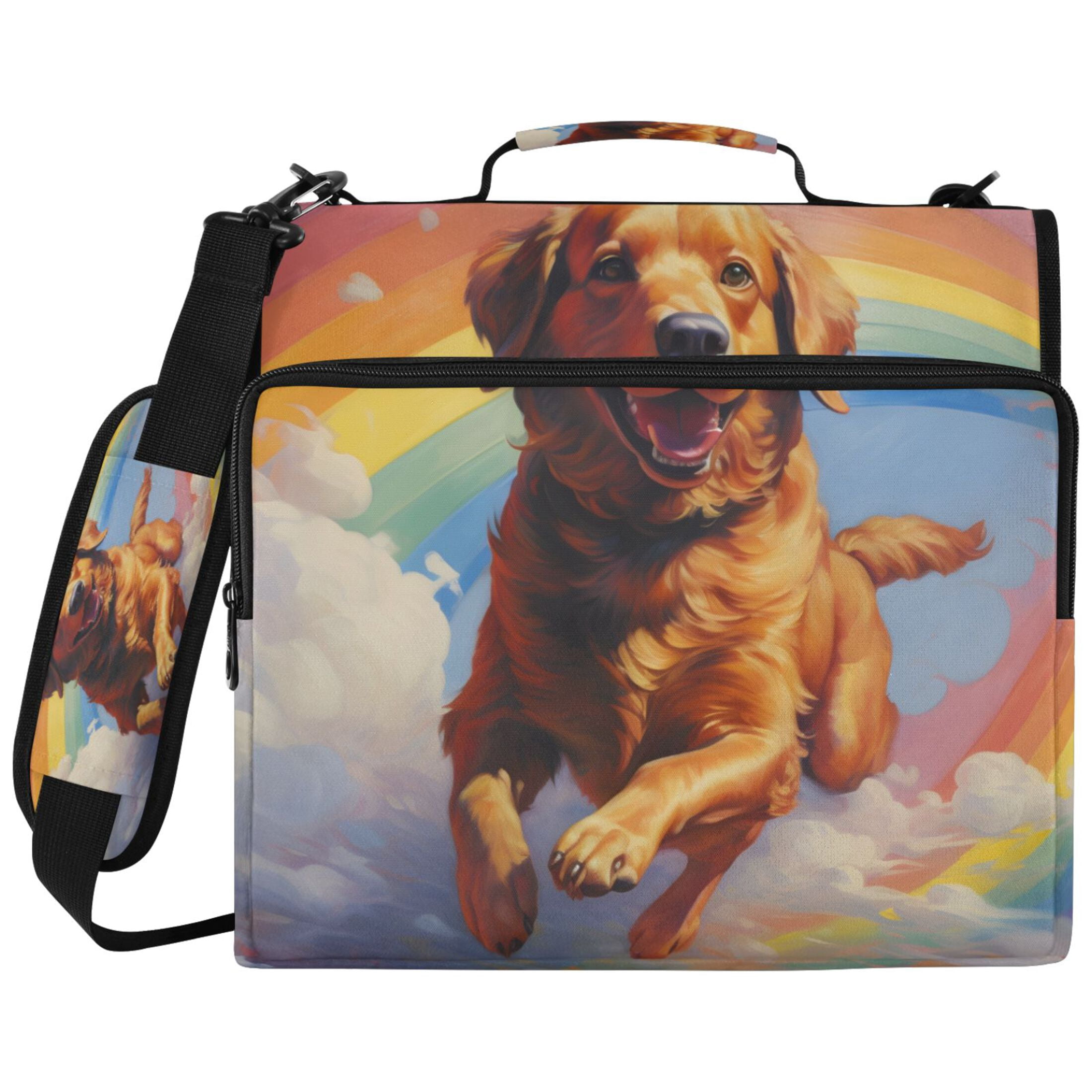 ALAZA Zipper Binder Cute Dog in Rainbow Pattern 2 inch 3 Ring 500 Sheet ...