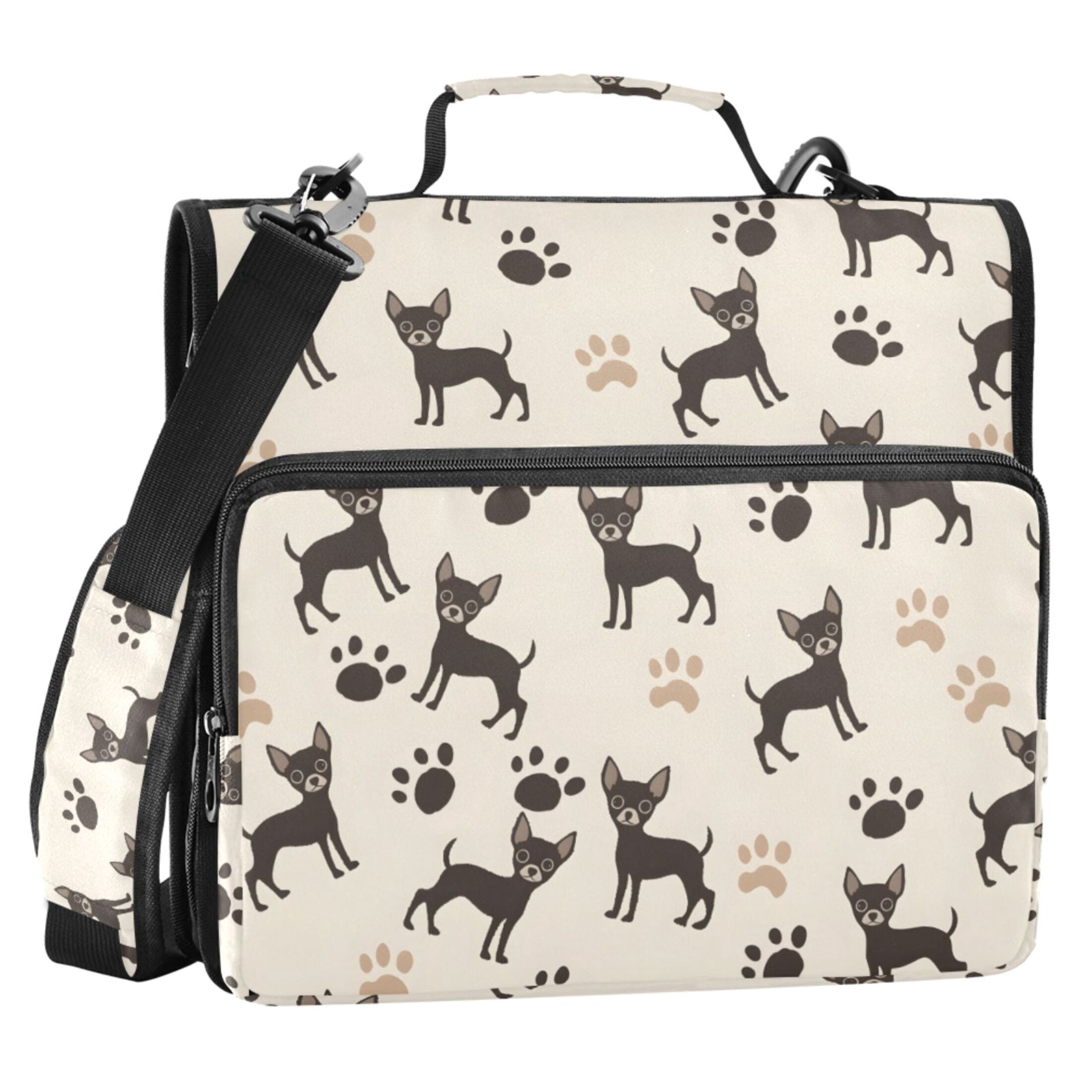 ALAZA Zipper Binder Cute Dogs Paws 2 in 3 Ring Trapper Keeper 500 Sheet ...
