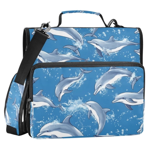 ALAZA Zipper Binder Cute Dolphins 2 in 3 Ring Trapper Keeper 500 Sheet ...