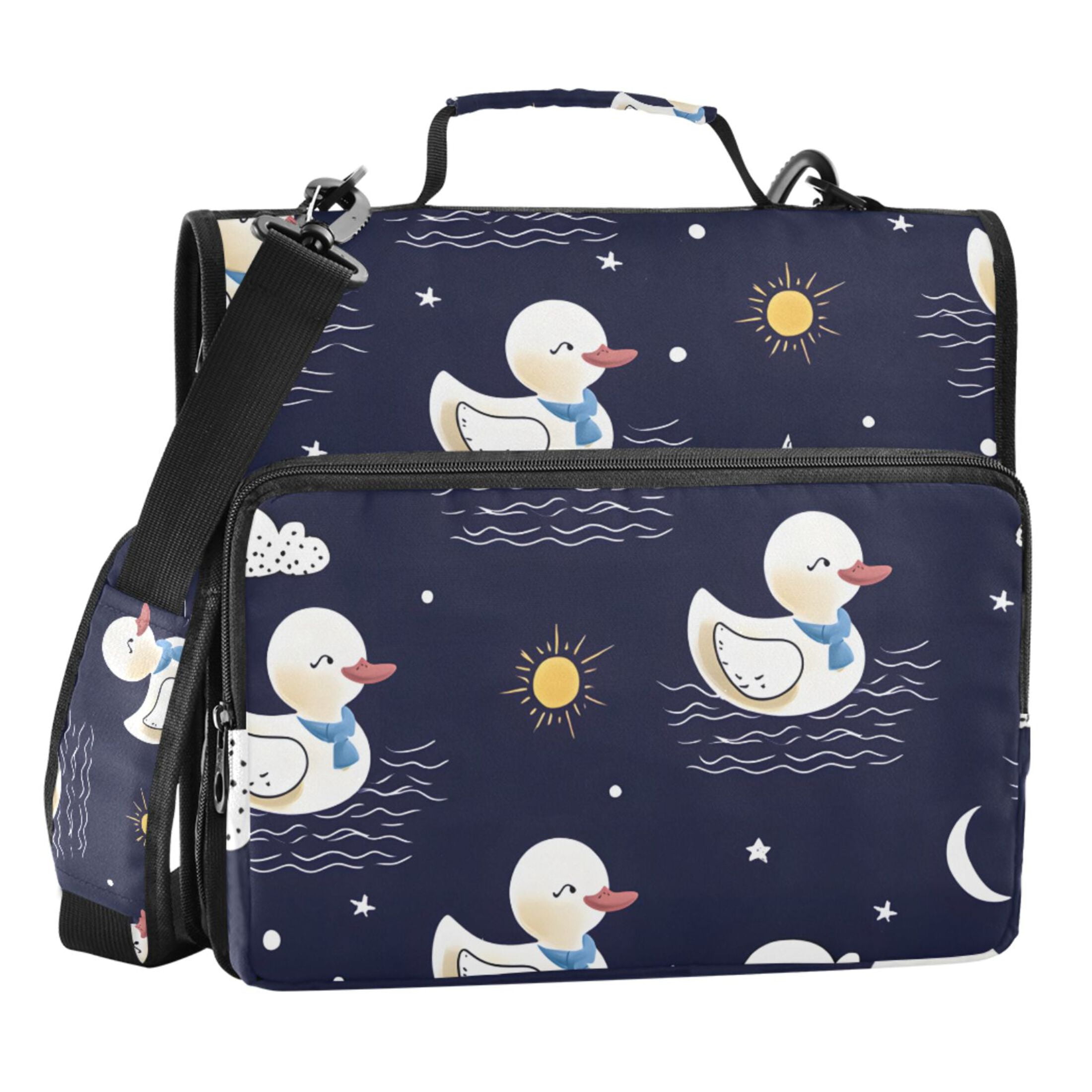 ALAZA Zipper Binder Cute Duck Cloud Sun 3 Ring Trapper Keeper File ...