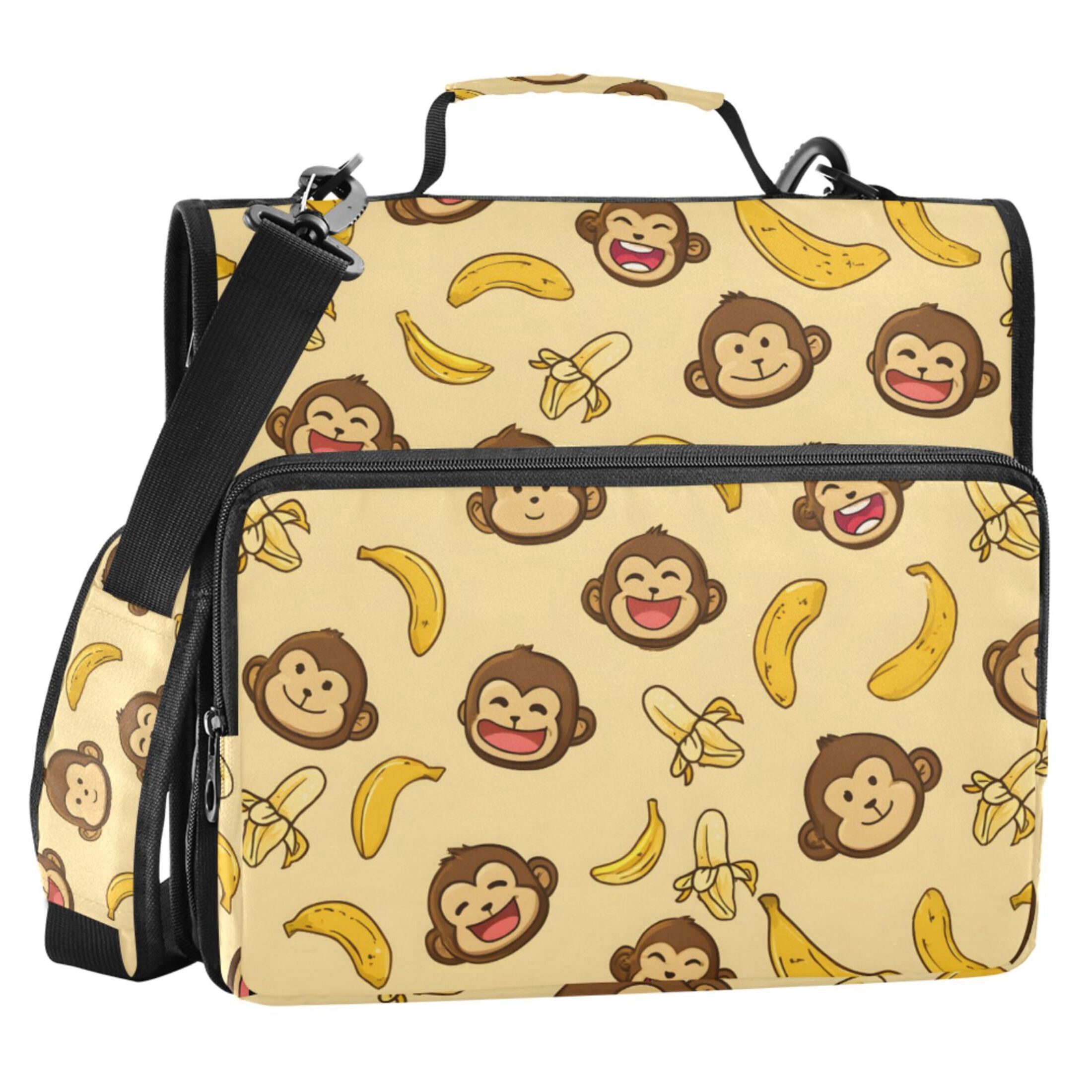 ALAZA Zipper Binder Cute Monkey Banana 2 in 3 Ring Trapper Keeper 500 ...