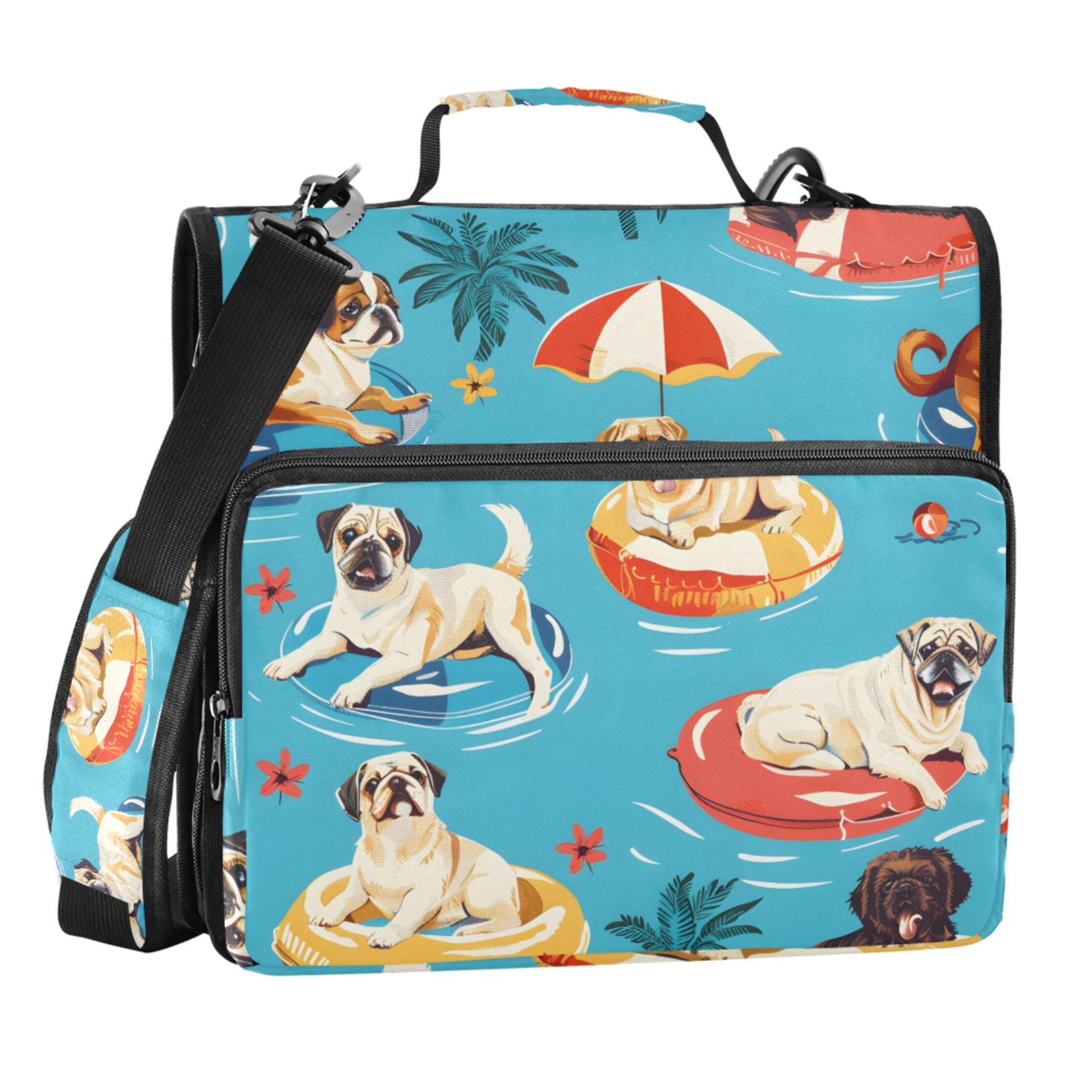 ALAZA Zipper Binder Cute Puppies Dog Tropical 3 Ring Trapper Keeper ...