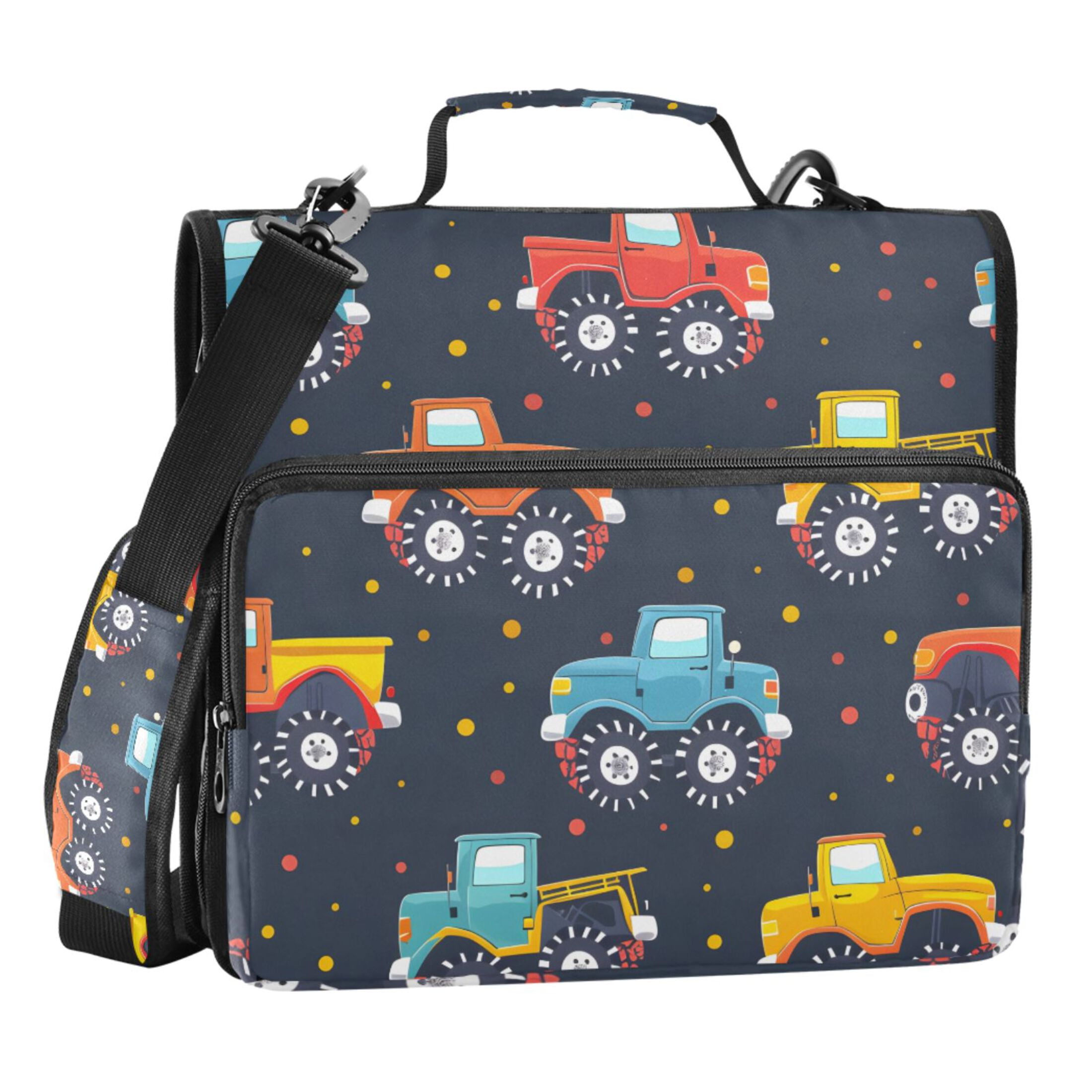 ALAZA Zipper Binder Cute Vehicles Car 3 Ring Trapper Keeper File Folder ...